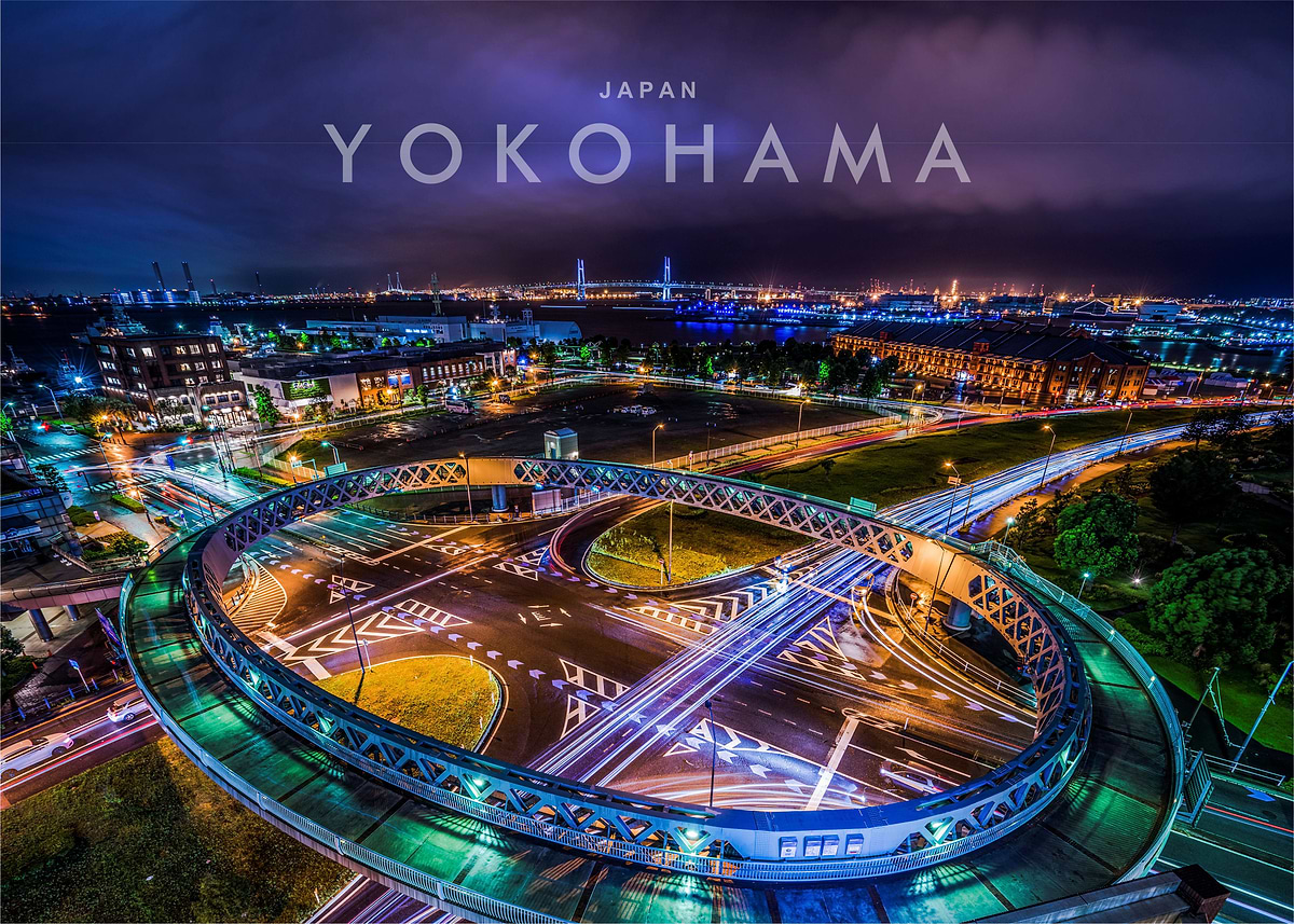 'Yokohama night view' Poster, picture, metal print, paint by Ez ...