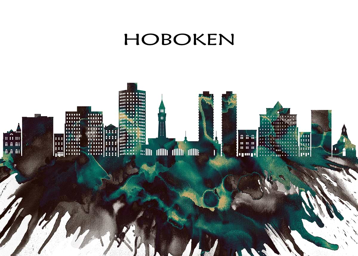 'Hoboken Skyline' Poster, picture, metal print, paint by Towseef Dar ...