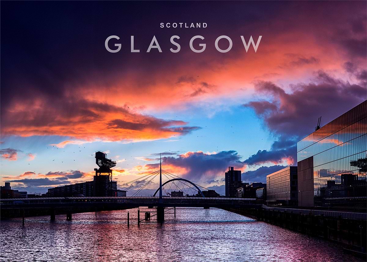 'Glasgow night view' Poster, picture, metal print, paint by Ez ...