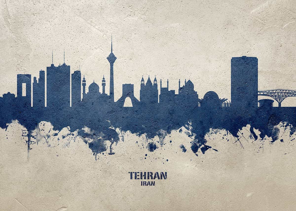 'Tehran Skyline Iran' Poster, picture, metal print, paint by Michael ...