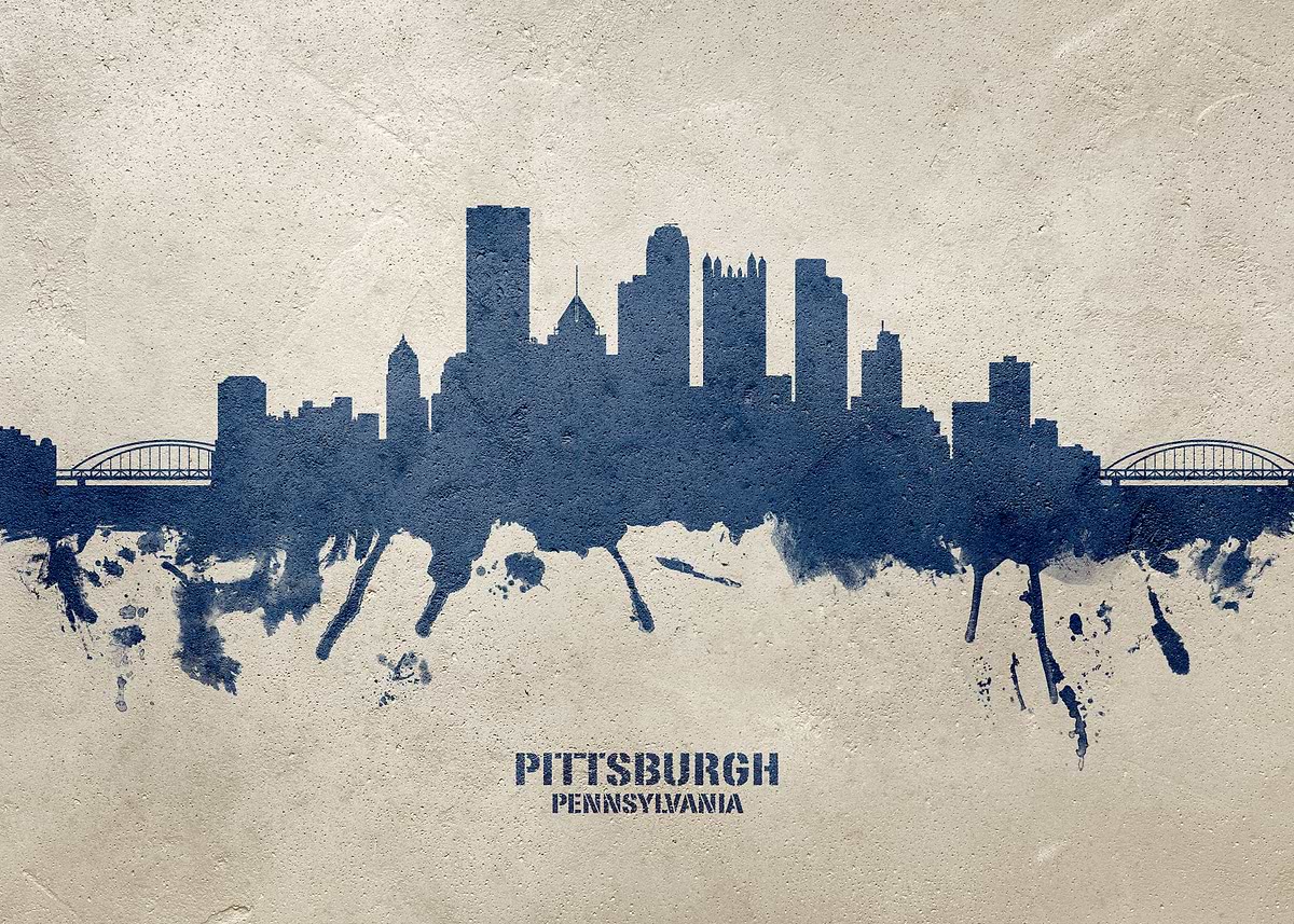 'Pittsburgh Skyline' Poster, picture, metal print, paint by Michael ...