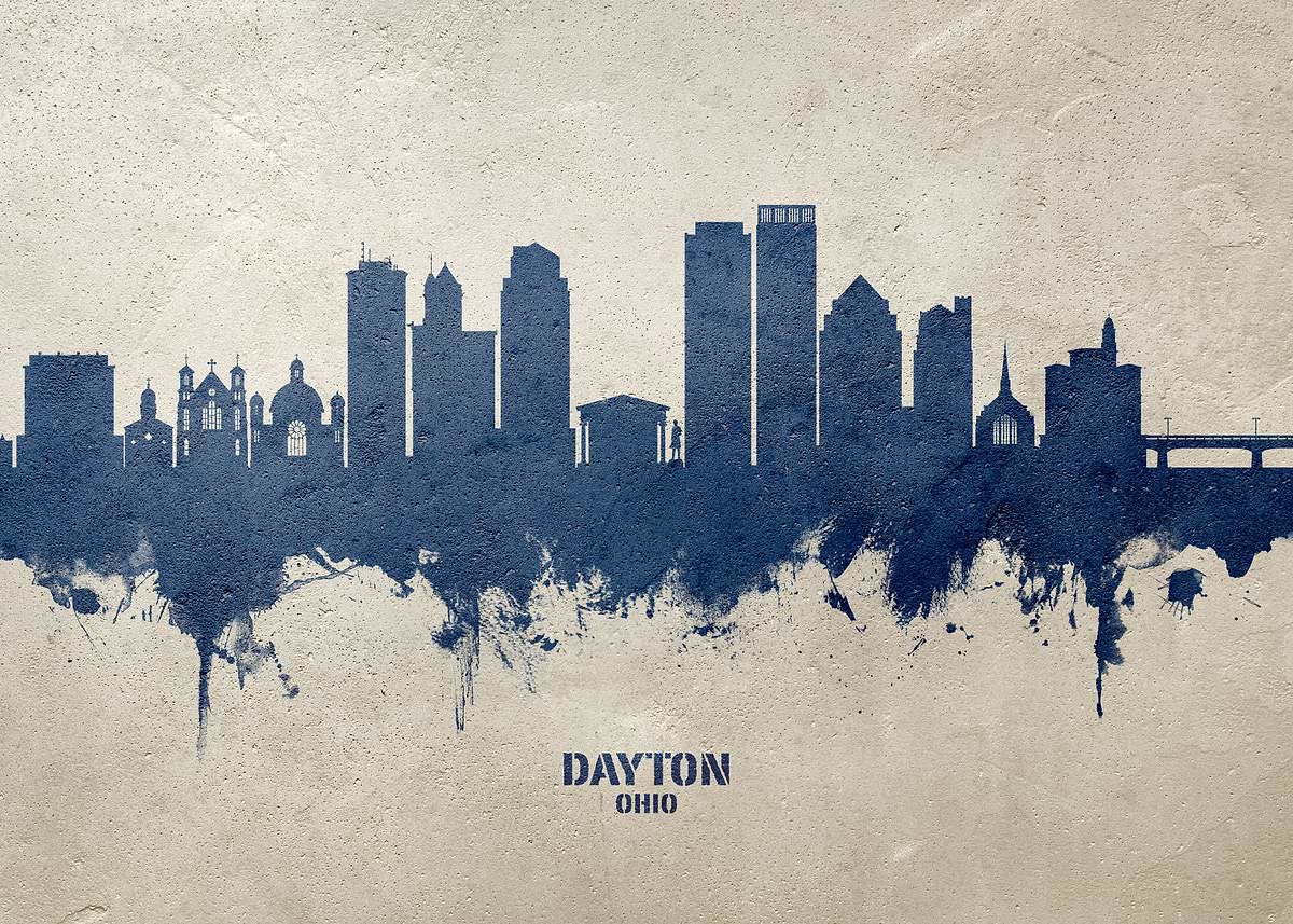 'Dayton Skyline Ohio' Poster, picture, metal print, paint by Michael ...