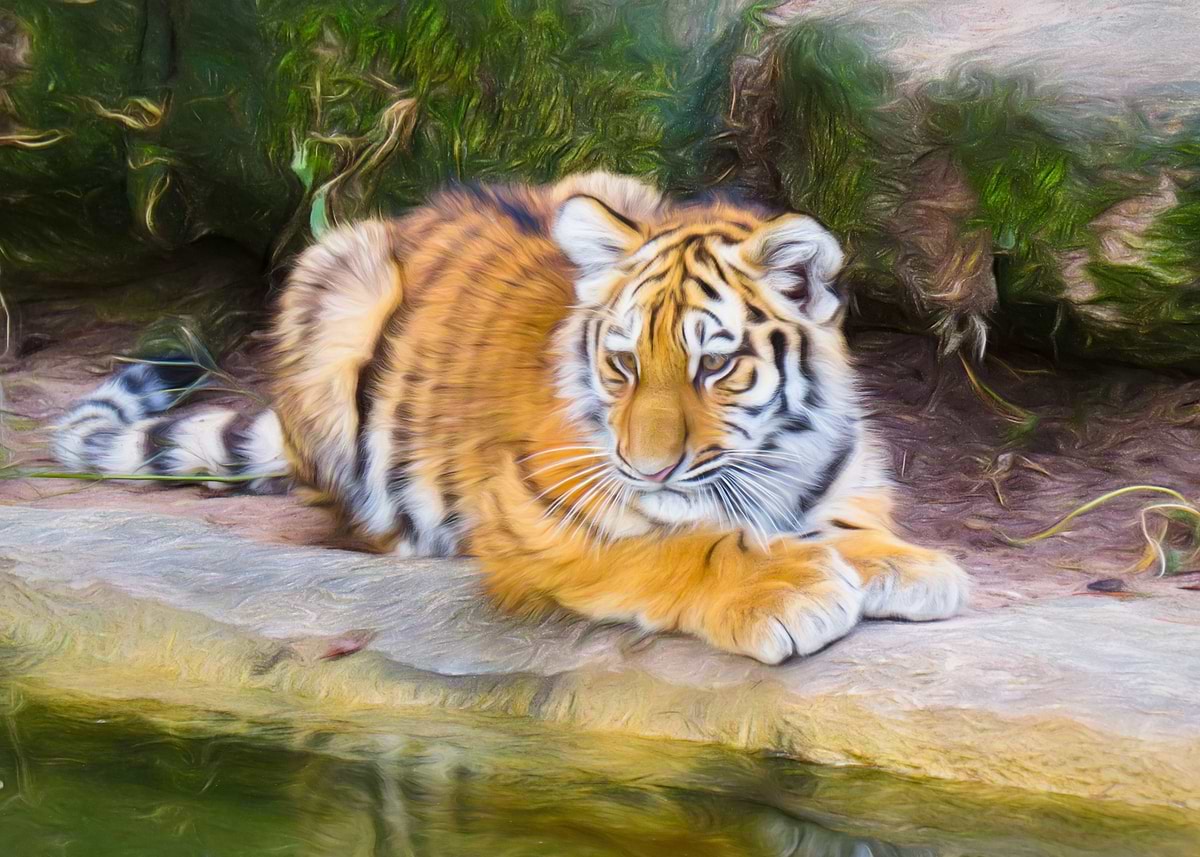 'Adorable Tiger Cub' Poster, picture, metal print, paint by Armstrong ...