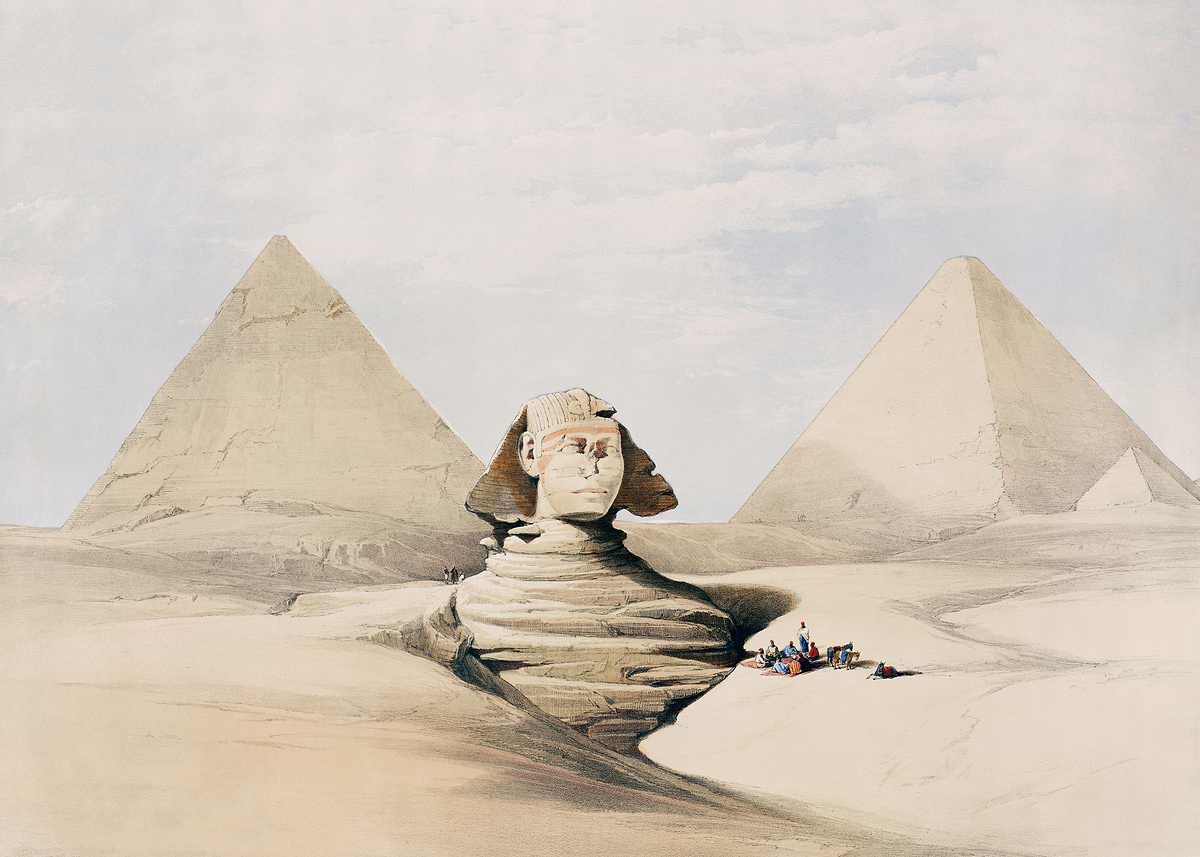 'The Great Sphinx Pyramids ' Poster, picture, metal print, paint by ...