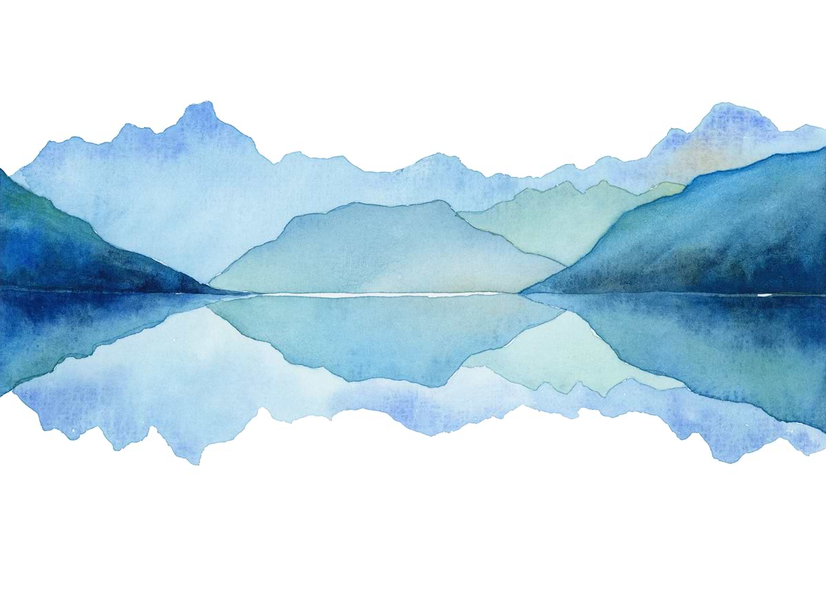 'Blue Hills' Poster, picture, metal print, paint by WeiLing Tan | Displate