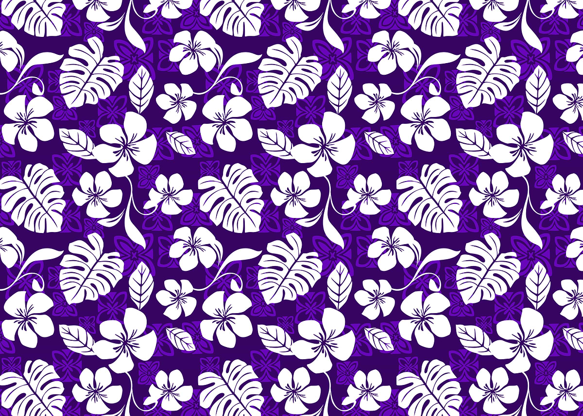 'Dark Purple Aloha Pattern' Poster, picture, metal print, paint by PIPA ...