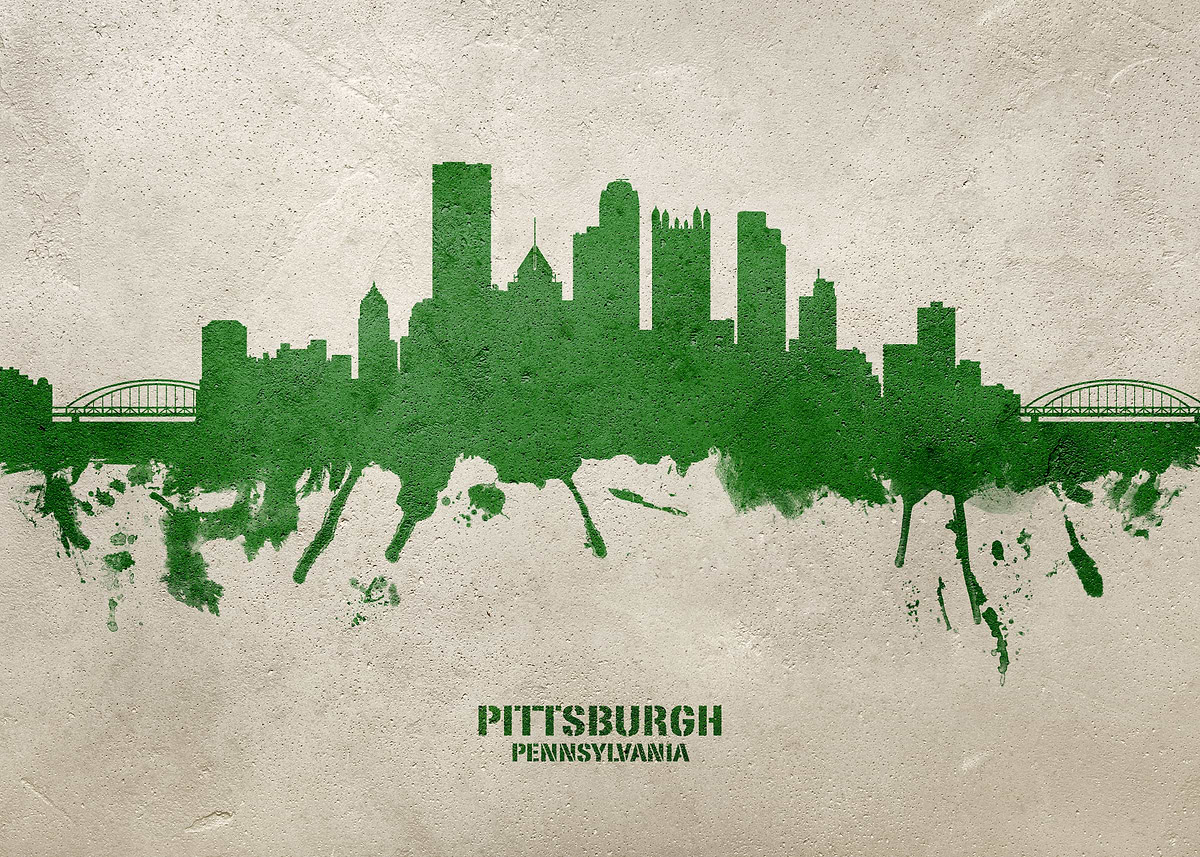 'Pittsburgh Skyline' Poster, picture, metal print, paint by Michael ...