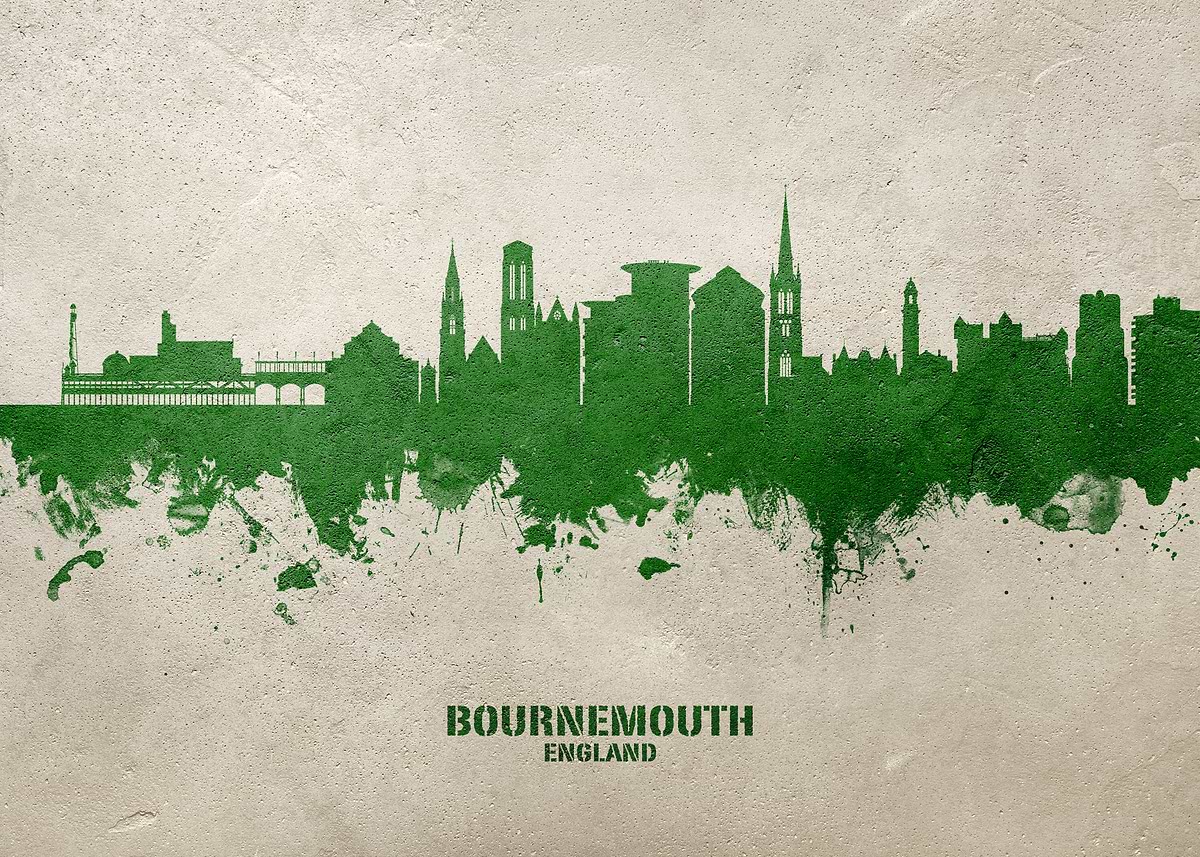 'Bournemouth Skyline' Poster, picture, metal print, paint by Michael ...