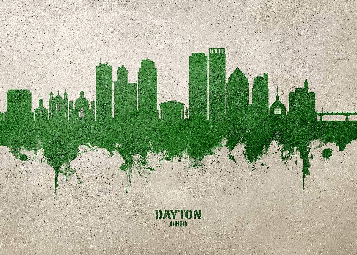 'Dayton Skyline Ohio' Poster, picture, metal print, paint by Michael ...