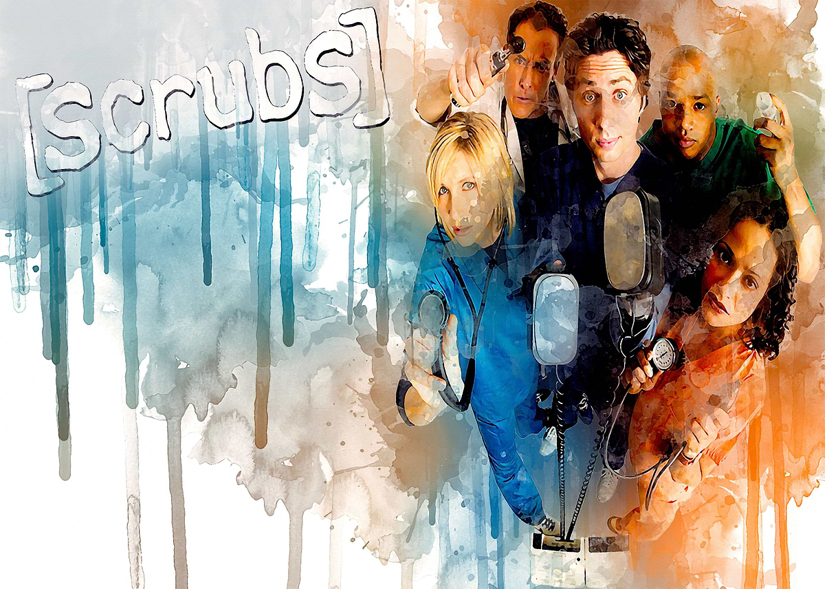 'Scrubs' Poster, picture, metal print, paint by Elisa Woodard | Displate