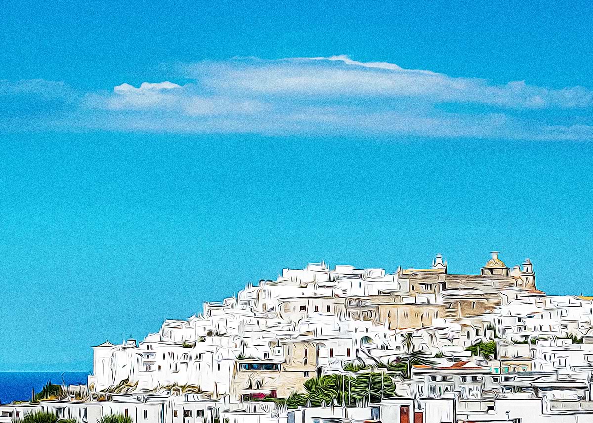 'White village of Ostuni' Poster, picture, metal print, paint by Sergio ...
