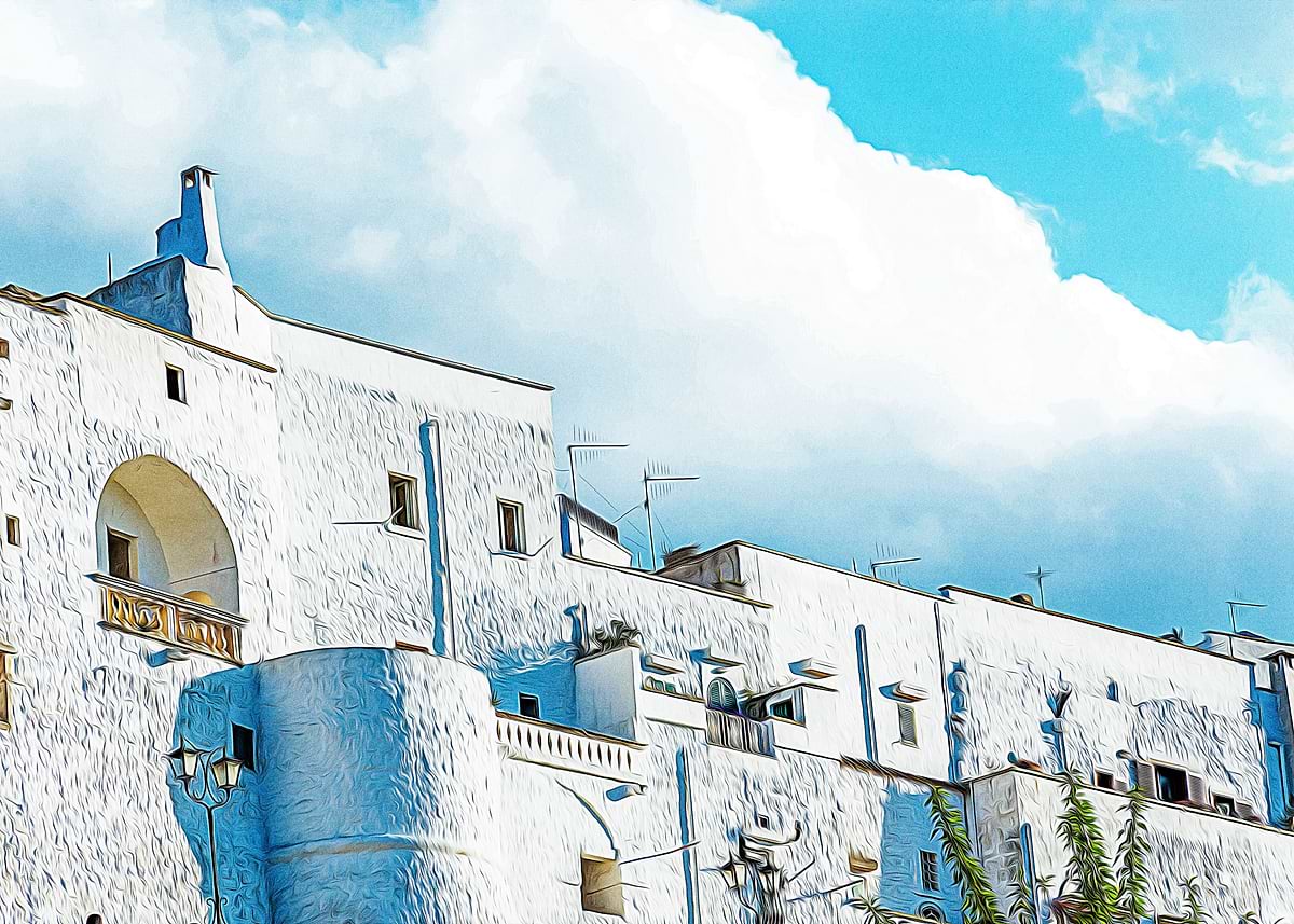 'White village of Ostuni' Poster, picture, metal print, paint by Sergio ...