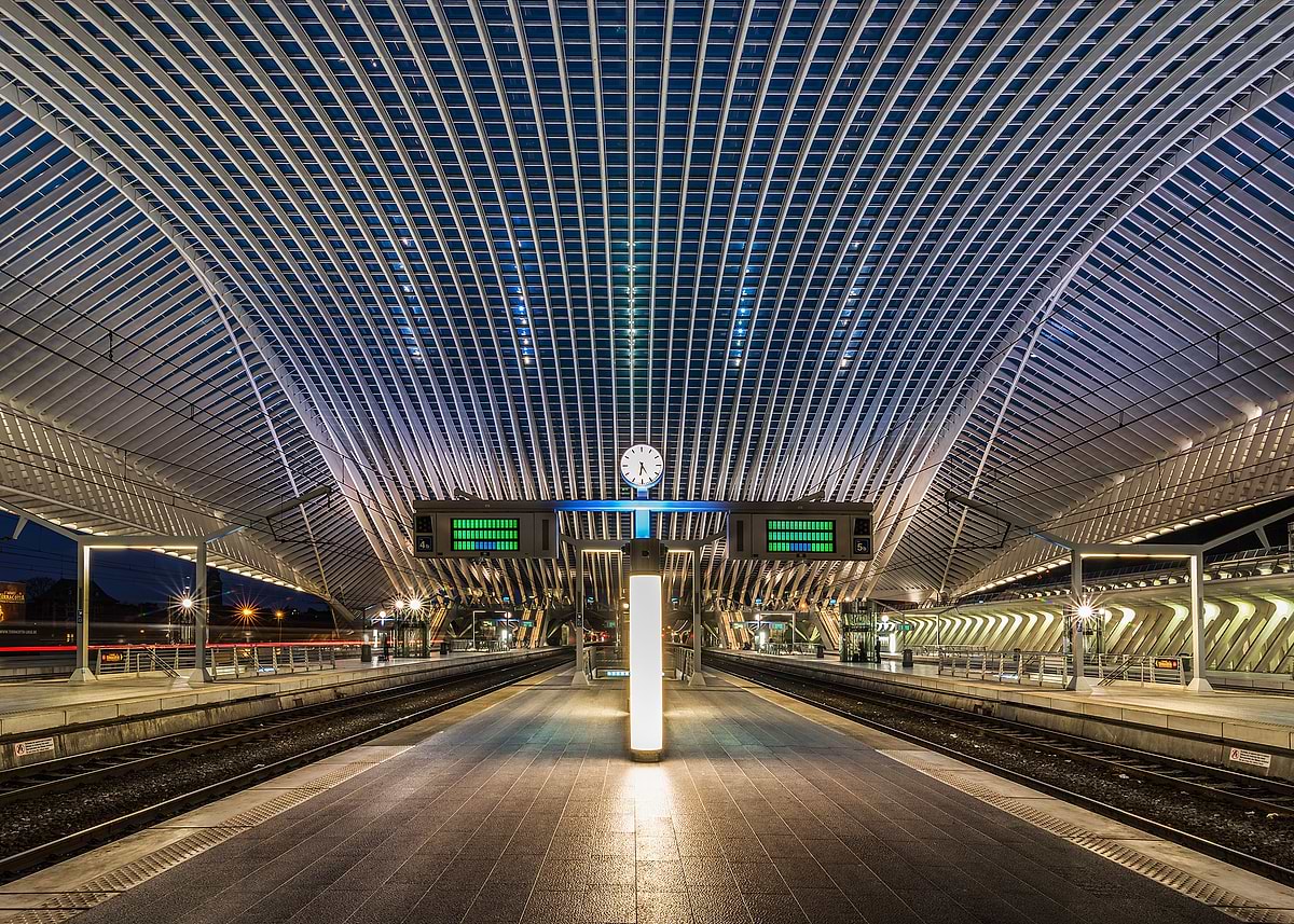 'Guillemins station ' Poster, picture, metal print, paint by Gian Luca ...