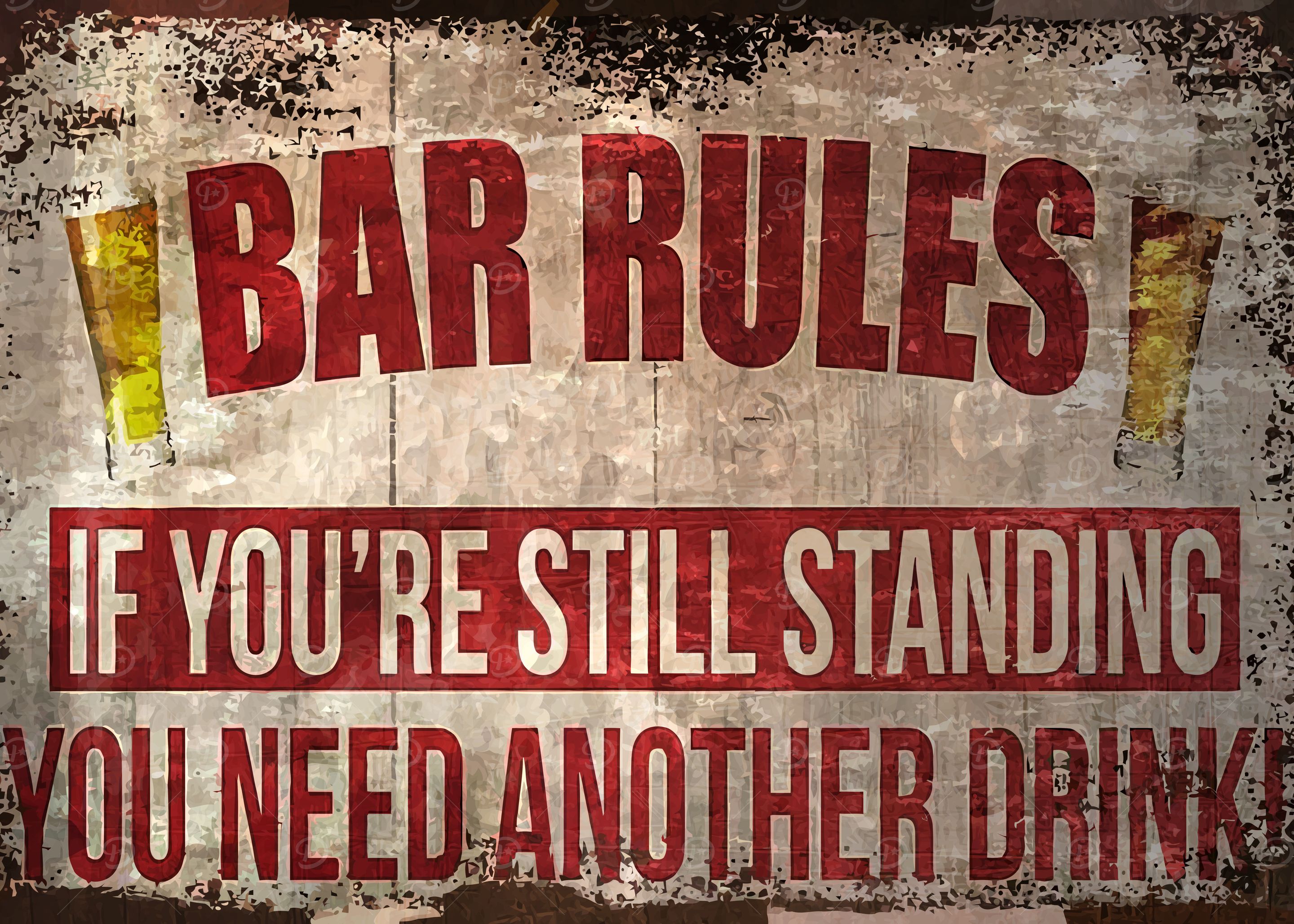 'Bar Rules' Poster, picture, metal print, paint by akyanyme dotcom ...