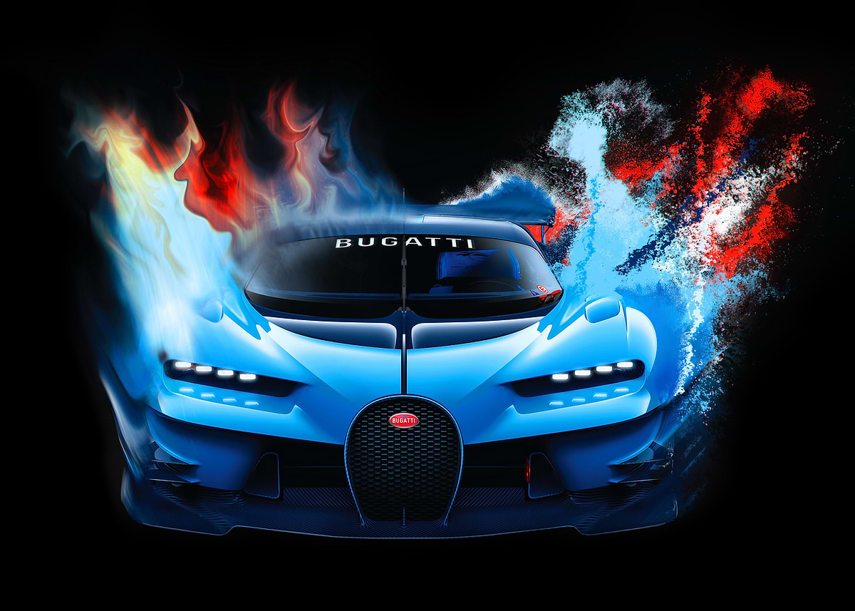 Bugatti Veyron With Custom Flames