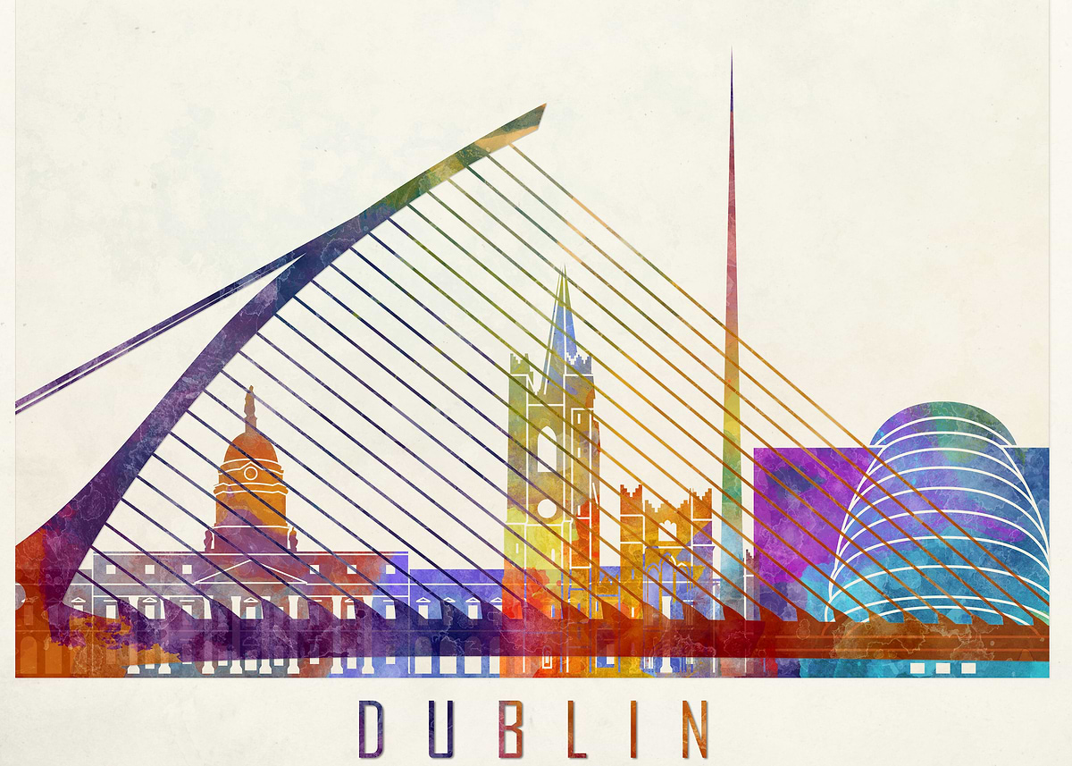 'Dublin 2020 Cityscape' Poster, picture, metal print, paint by Olivia ...