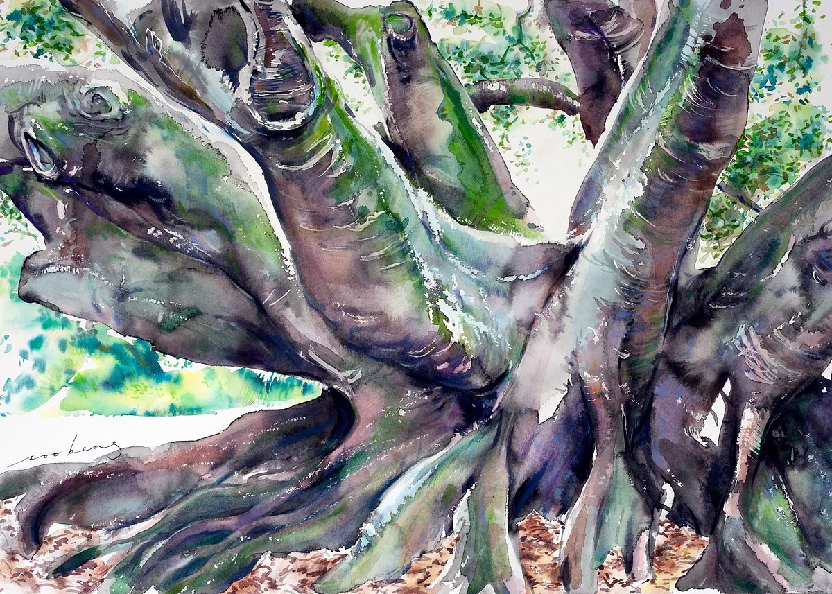 'Tree Abound' Poster, picture, metal print, paint by Soo Beng Lim ...