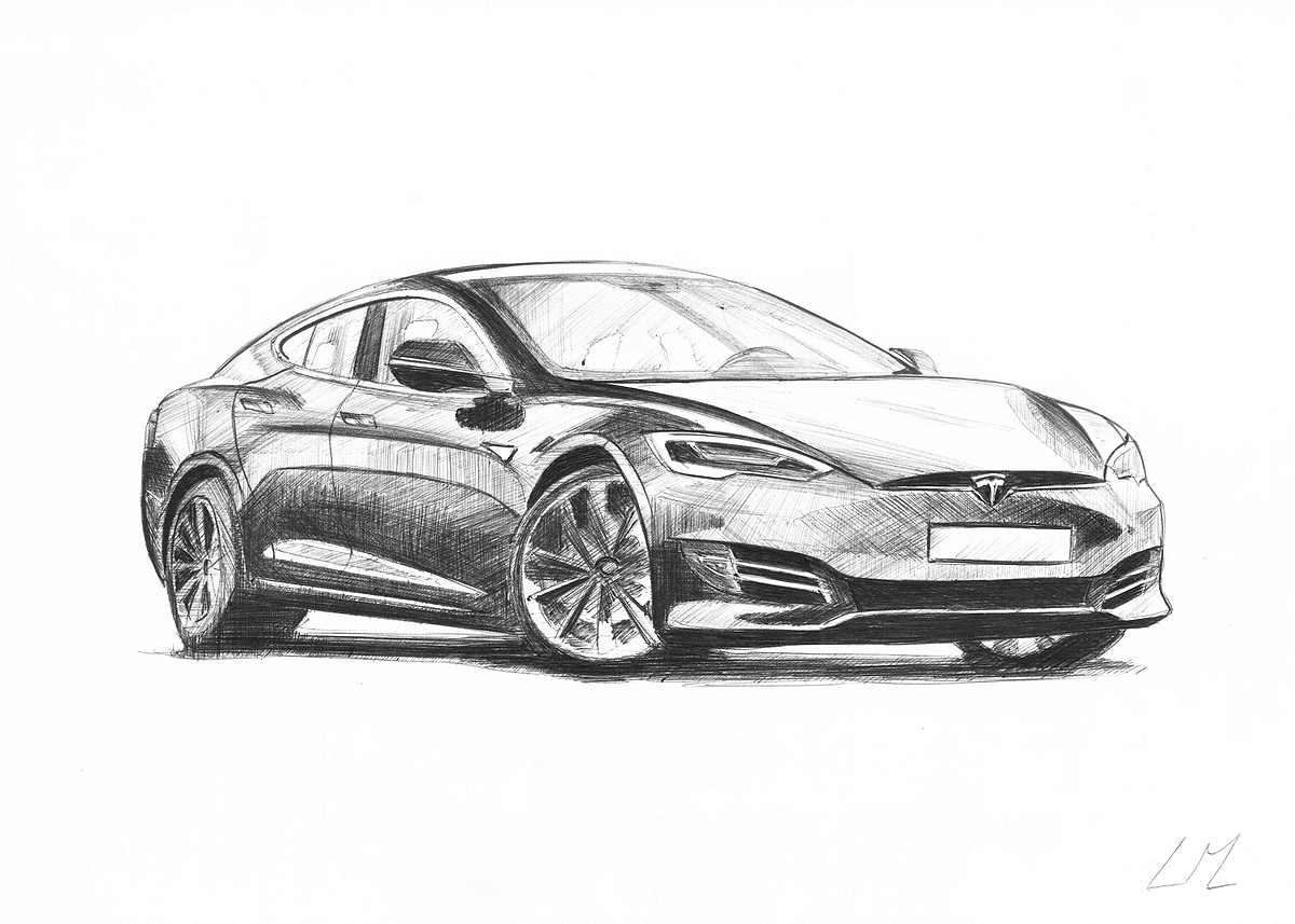 'Tesla Model S ' Poster, picture, metal print, paint by DesignBy LM ...