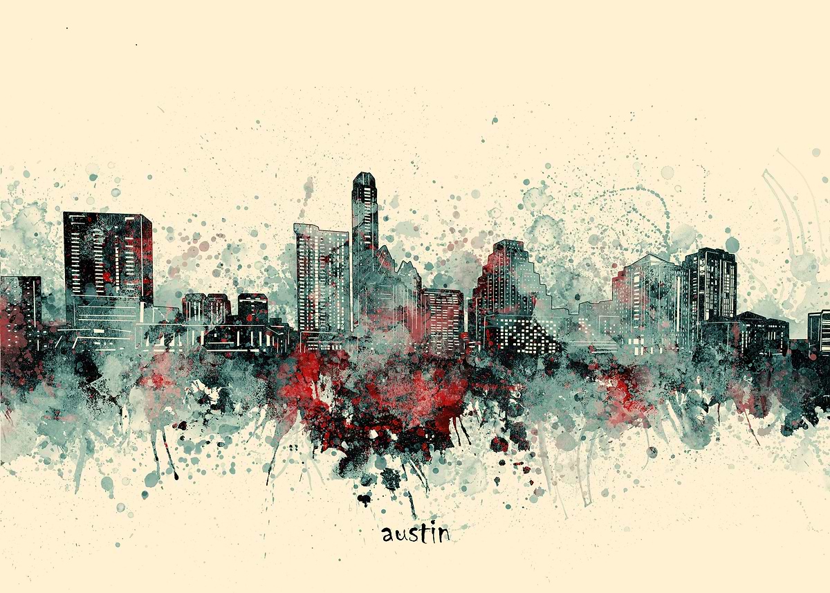 'austin artistic 3' Poster, picture, metal print, paint by Bekim Art ...