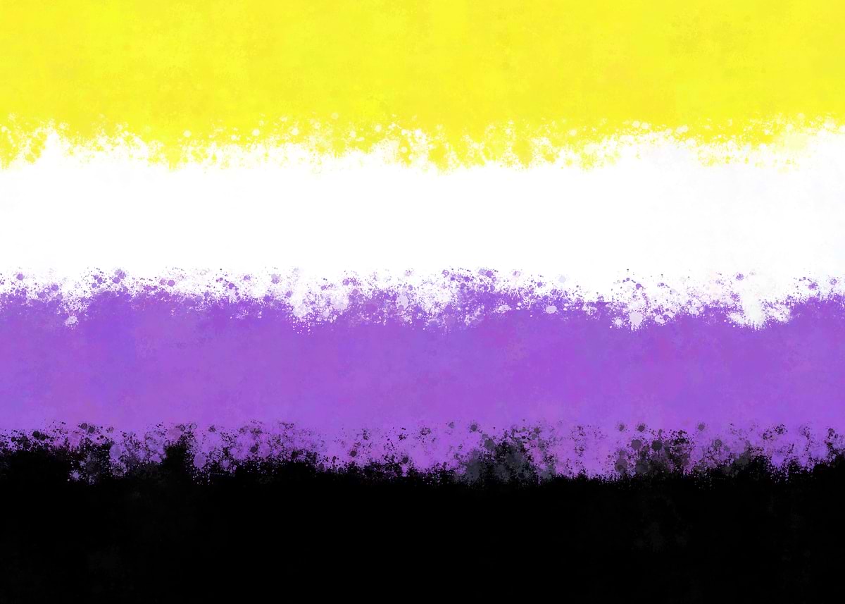 'Nonbinary Pride Flag' Poster, picture, metal print, paint by Green ...