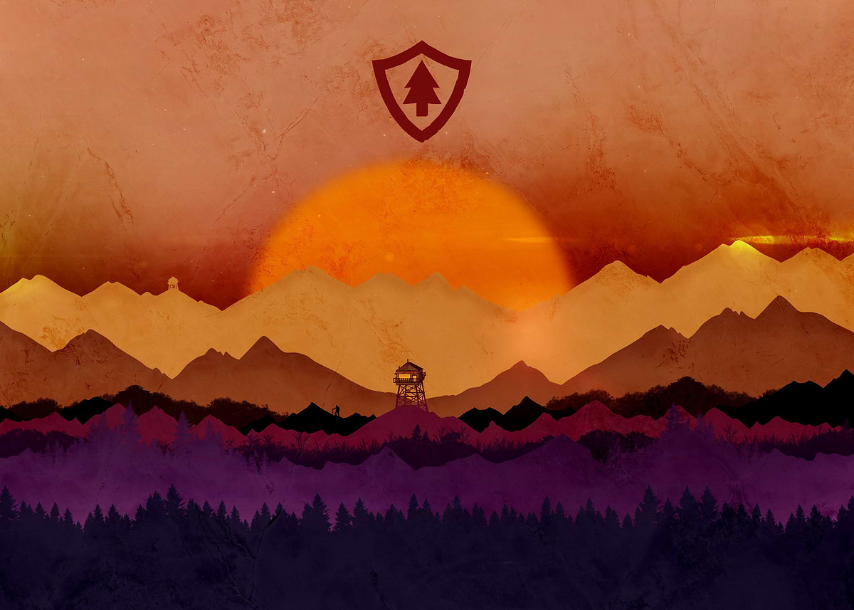 'Firewatch Lookout Skyline' Poster, picture, metal print, paint by Aaki ...