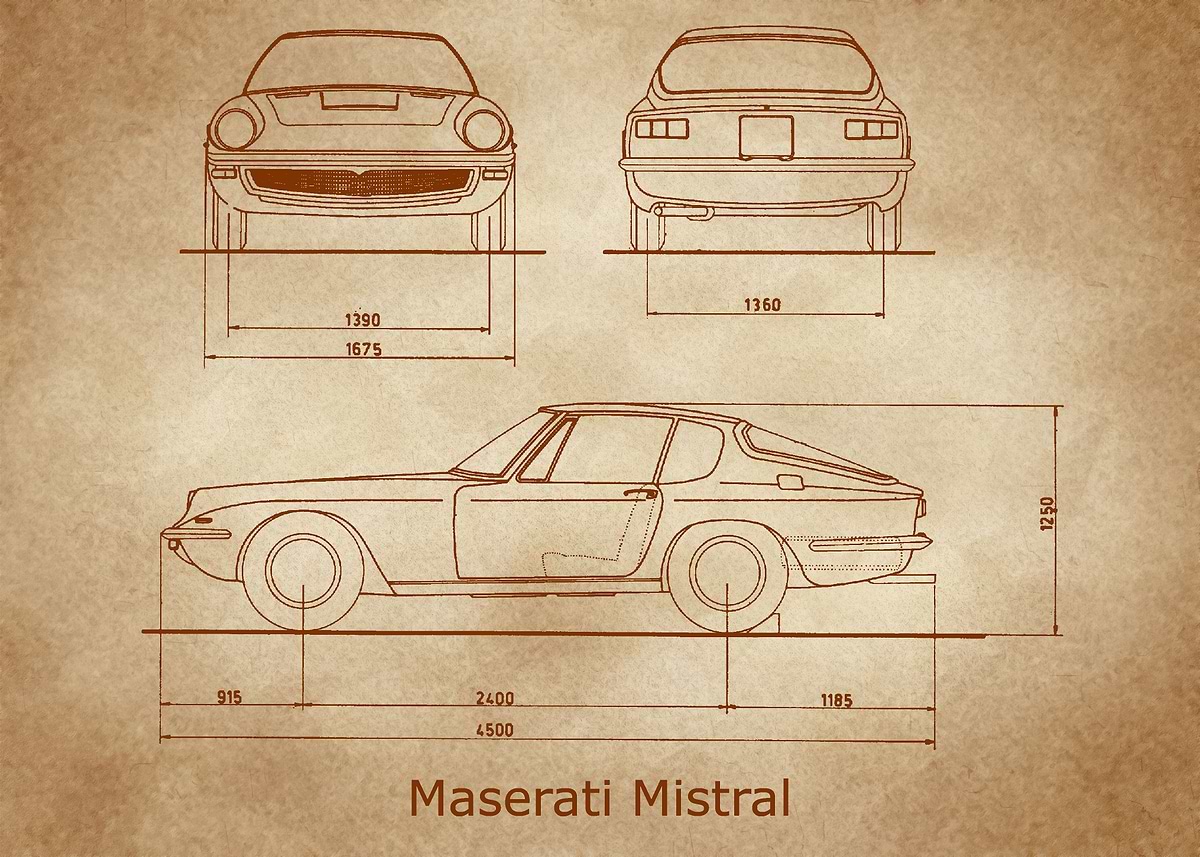 'Maserati Mistral 1968 old ' Poster, picture, metal print, paint by The ...