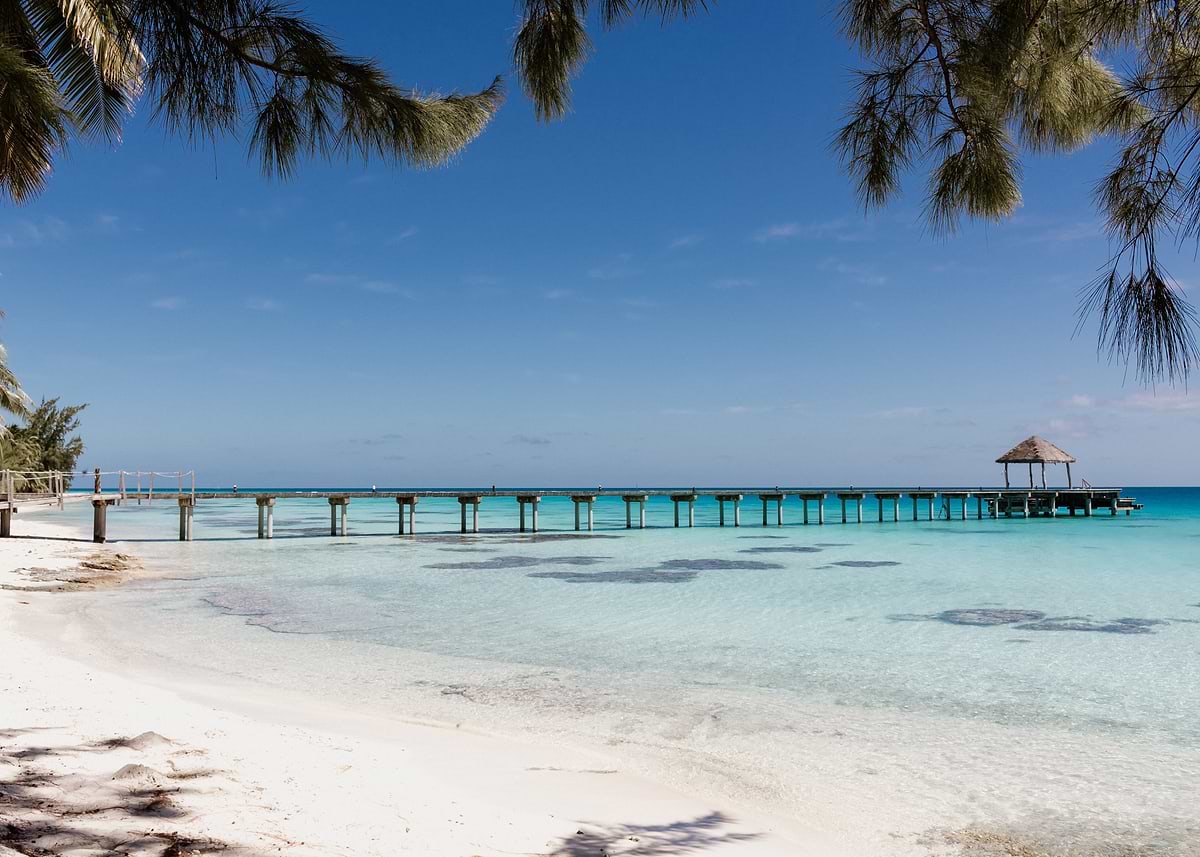 'Fakarava Pier & Beach' Poster, picture, metal print, paint by ...