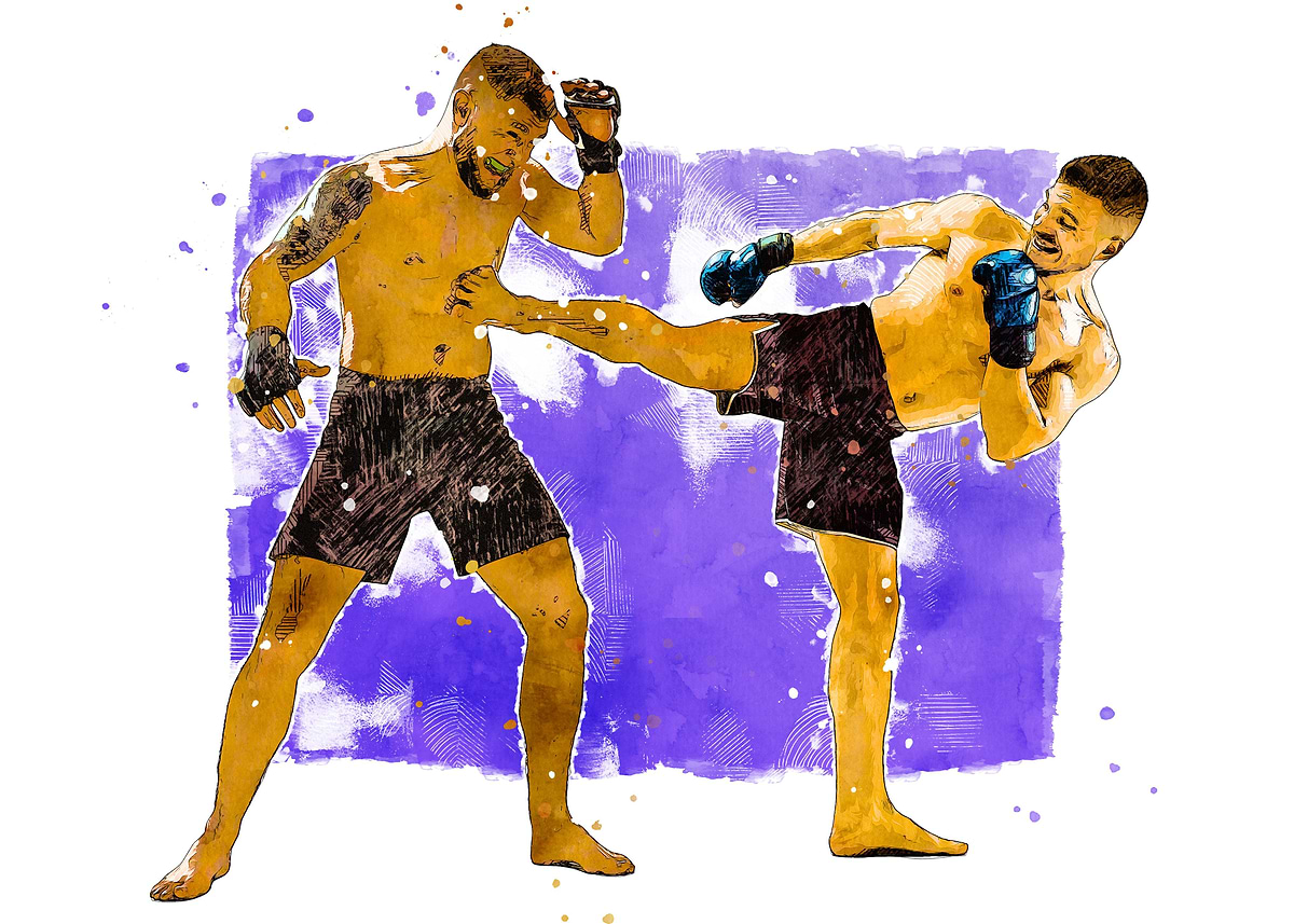 'Kickboxing' Poster, picture, metal print, paint by Maksymilian Kulig ...