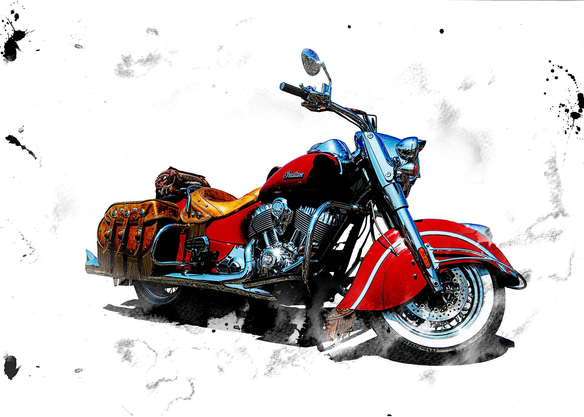 'Indian Motorcycle Effect' Poster, picture, metal print, paint by ...