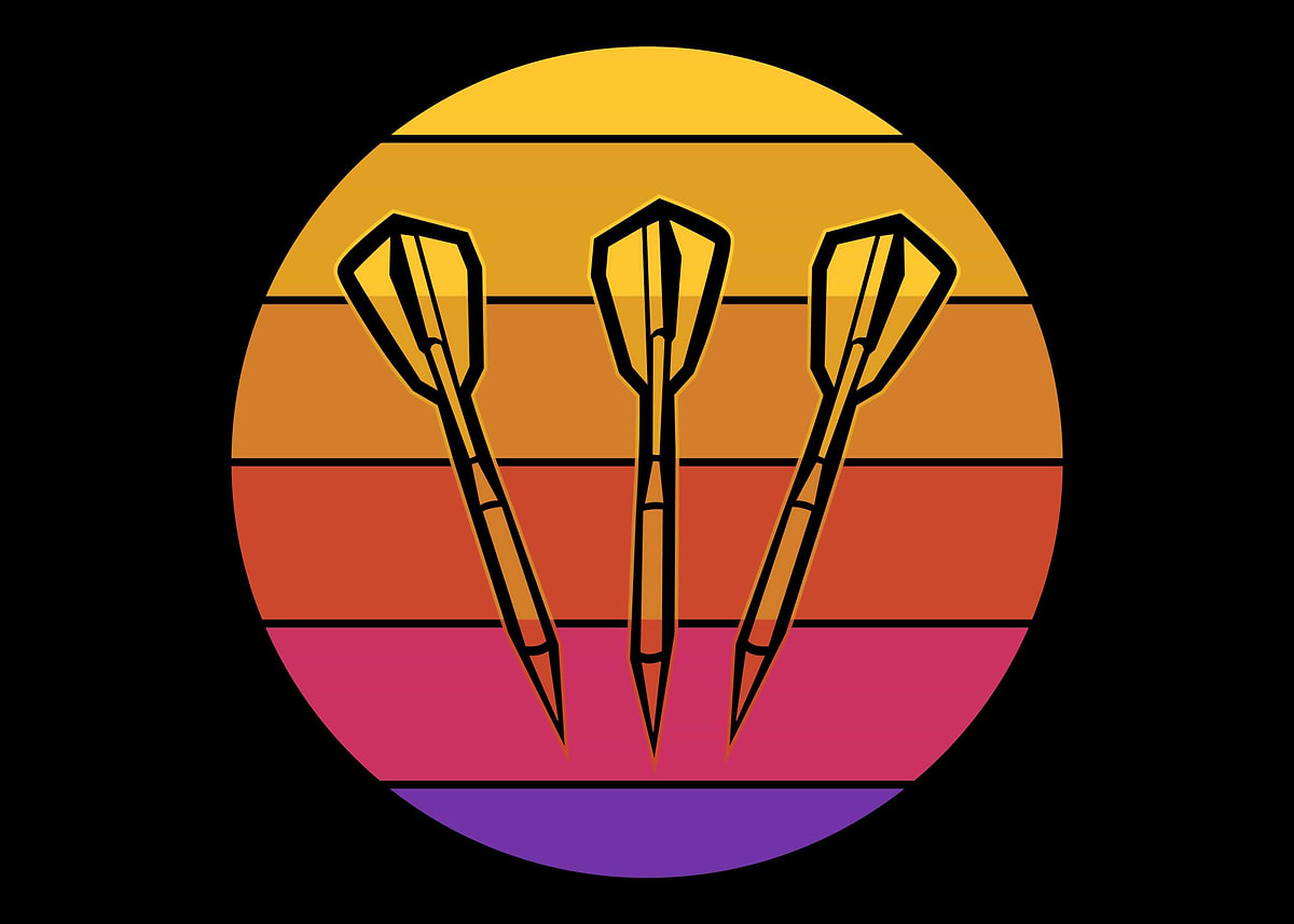 'Darts Retro Darts League D' Poster, picture, metal print, paint by ...