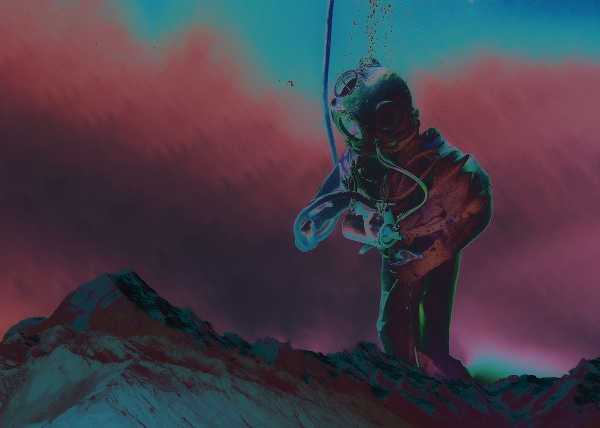 'Ocean Diver Down Below' Poster, picture, metal print, paint by Paige ...