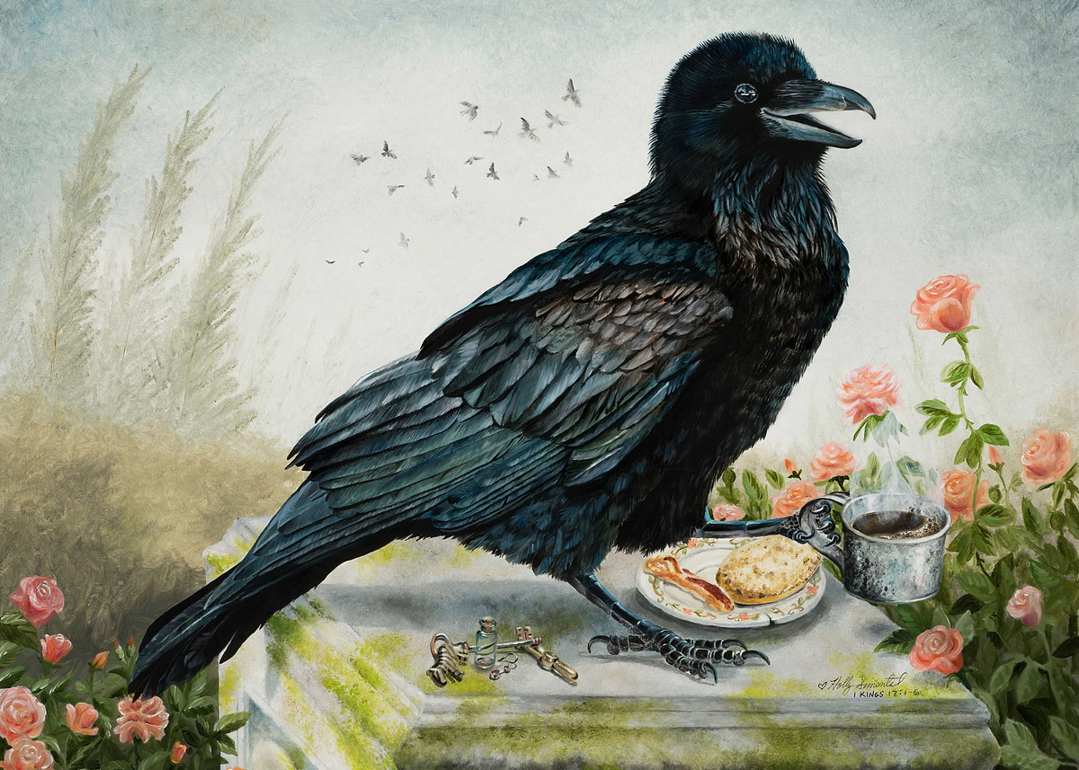 'Breakfast With The Raven' Poster, picture, metal print, paint by Holly ...