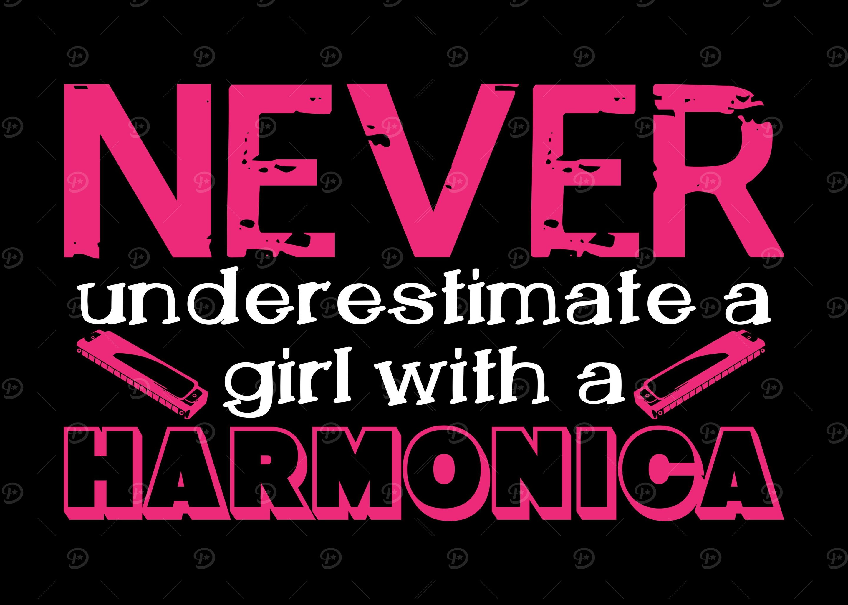'Harmonica Girl Joke' Poster, picture, metal print, paint by ...