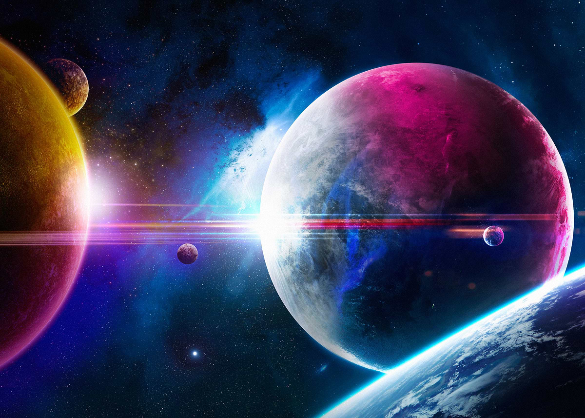 'Outer space planets 2' Poster, picture, metal print, paint by Broken ...