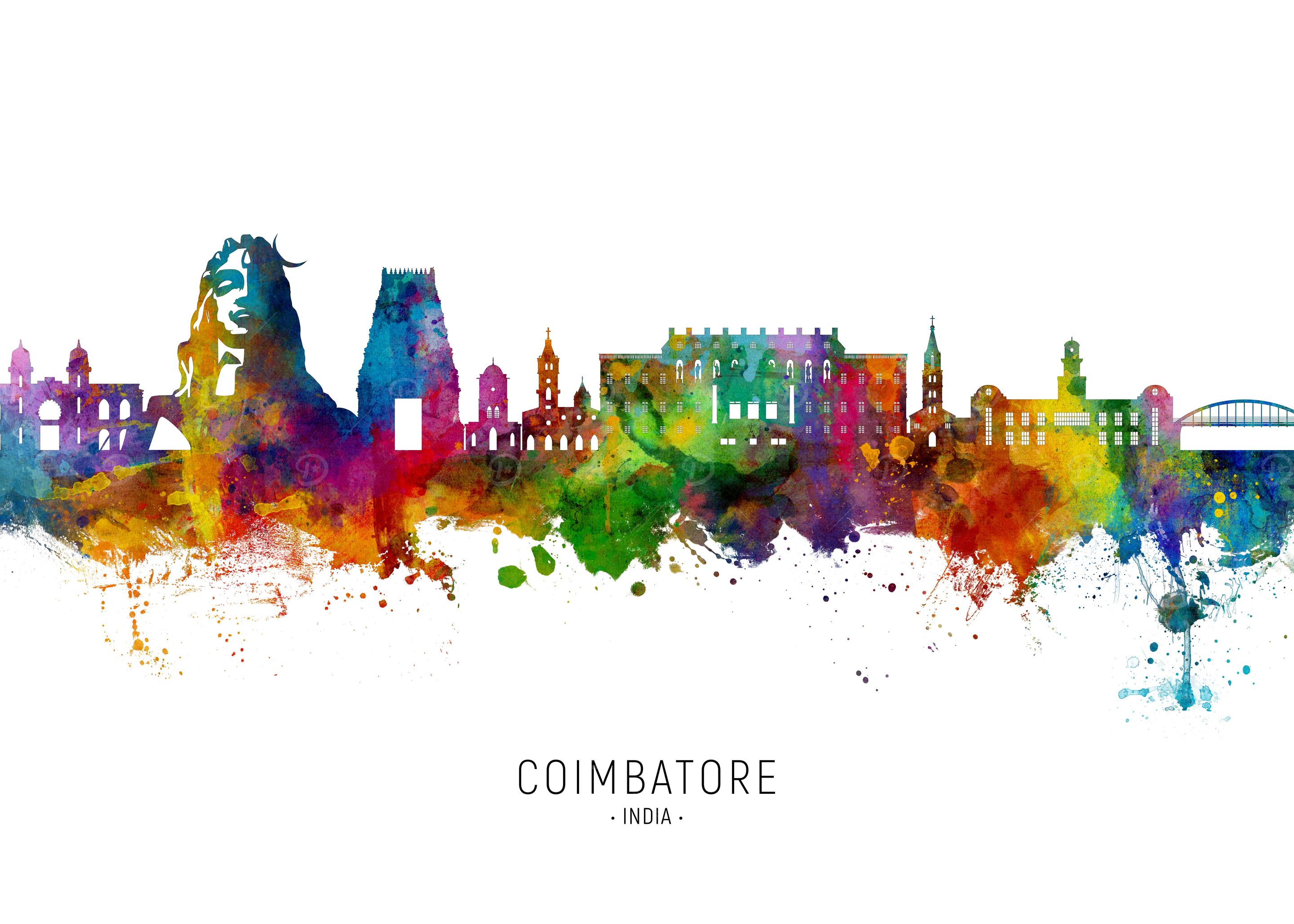 'Coimbatore Skyline India' Poster, picture, metal print, paint by ...