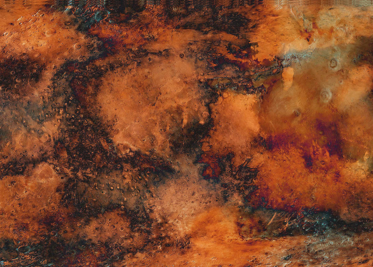 'MARS surface colorized 04' Poster, picture, metal print, paint by ...