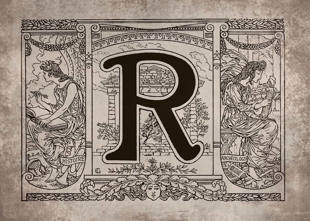 'Vintage Alphabet R' Poster, picture, metal print, paint by XandYart ...