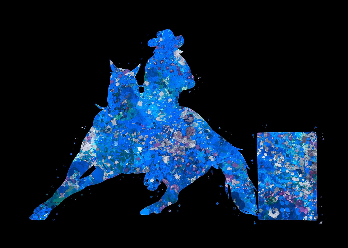 'Barrel Racing' Poster, picture, metal print, paint by Yahya Art | Displate