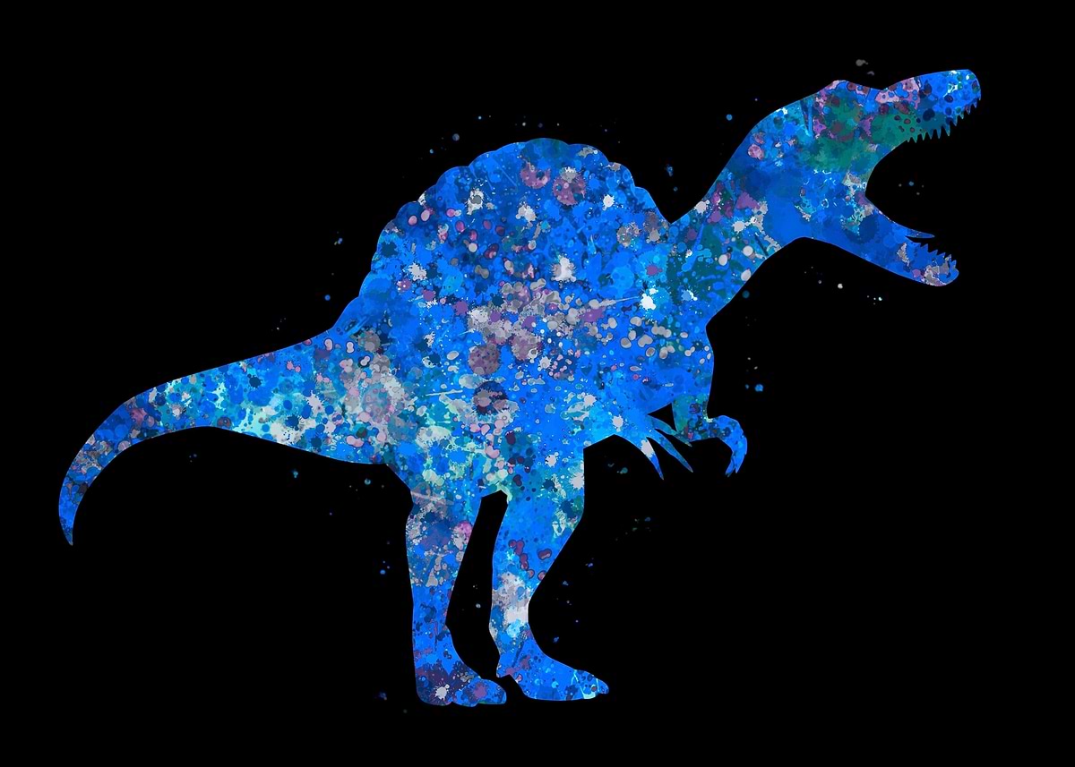 'Spinosaurus Dino Blue' Poster, picture, metal print, paint by Mikazuki ...