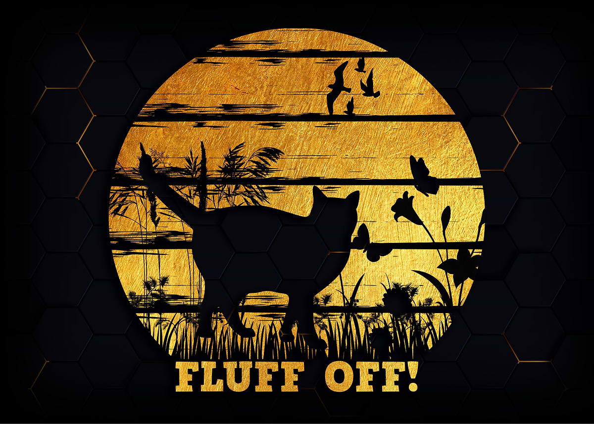 'Fluff off Cat' Poster, picture, metal print, paint by Denis Siggers ...