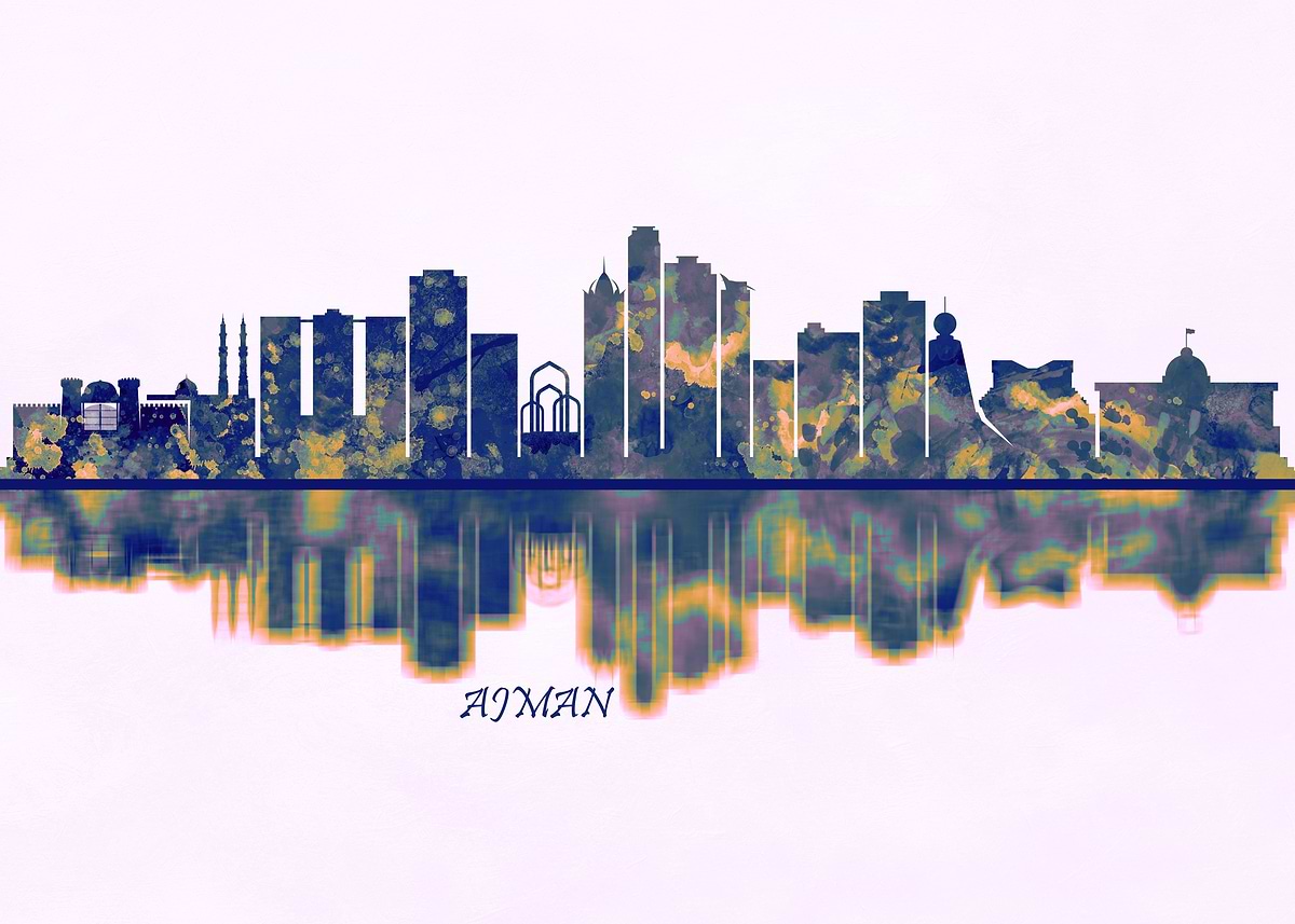 'Ajman Skyline' Poster, picture, metal print, paint by Towseef Dar ...