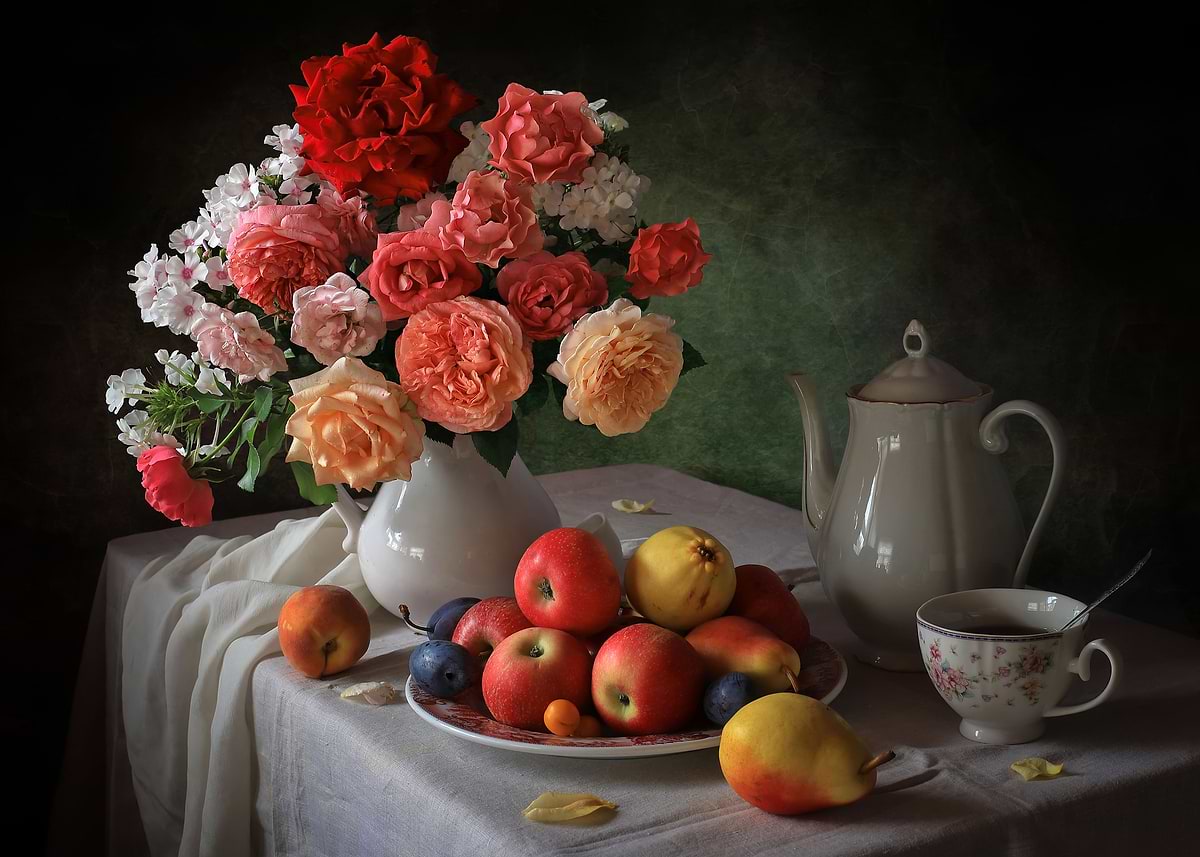 'Tea and Roses' Poster, picture, metal print, paint by World Class ...