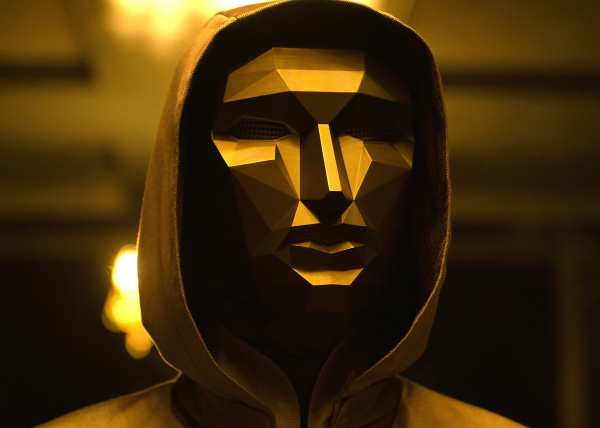 'Gold Mask' Poster, picture, metal print, paint by Squid Game | Displate