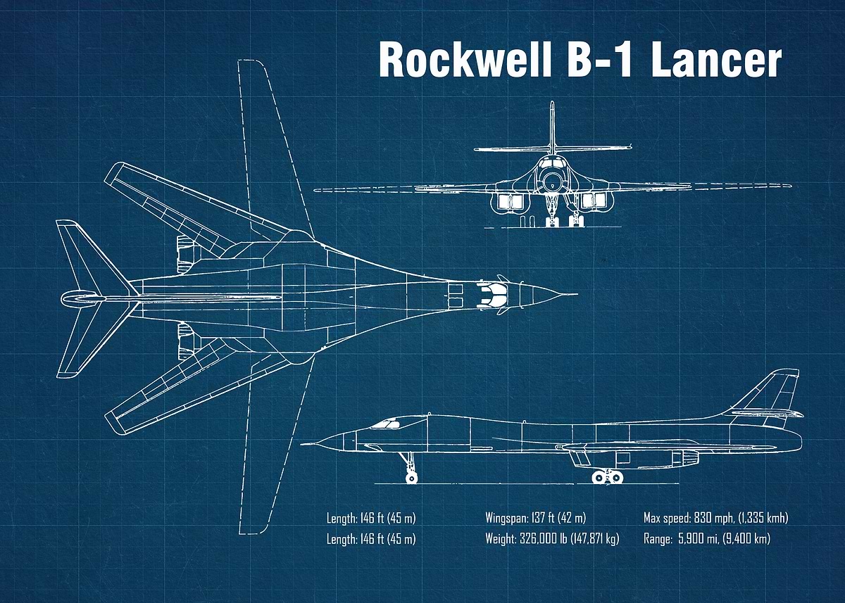 'B1 Lancer Bomber' Poster, picture, metal print, paint by Flo ...