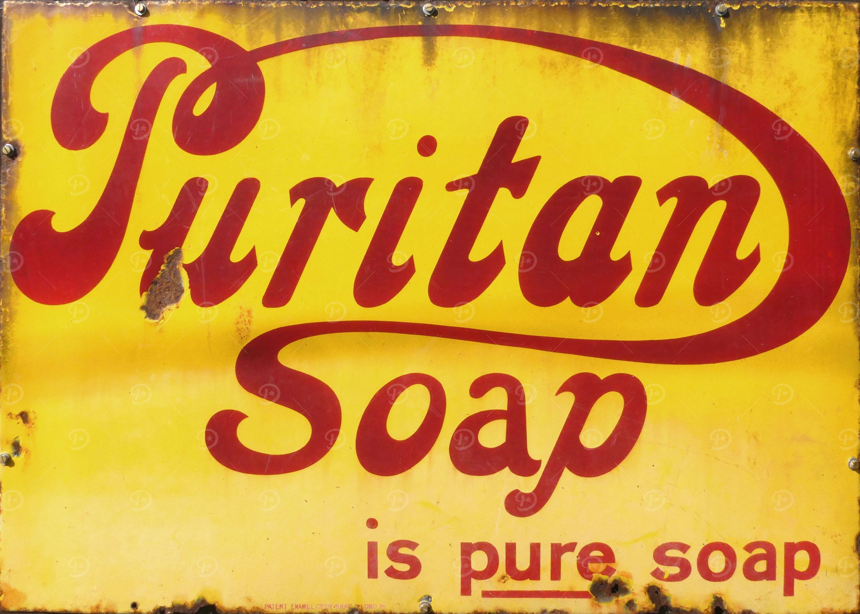'Puritan Soap Vintage Sign' Poster, picture, metal print, paint by Jon ...