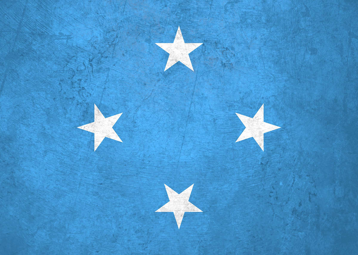 'Flag of Micronesia on Wall' Poster, picture, metal print, paint by ...