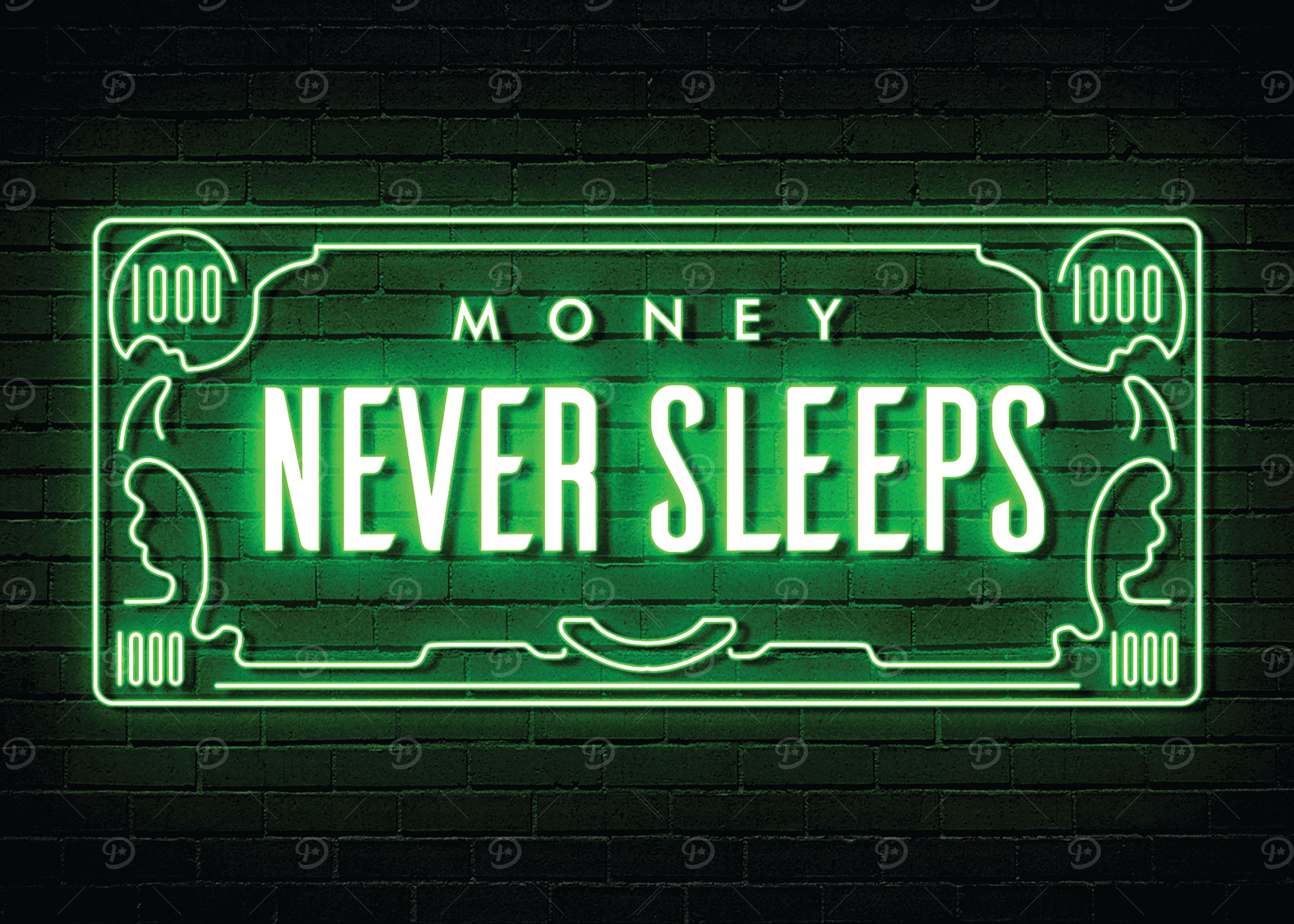 'Money Never Sleeps' Poster, picture, metal print, paint by Susumu ...