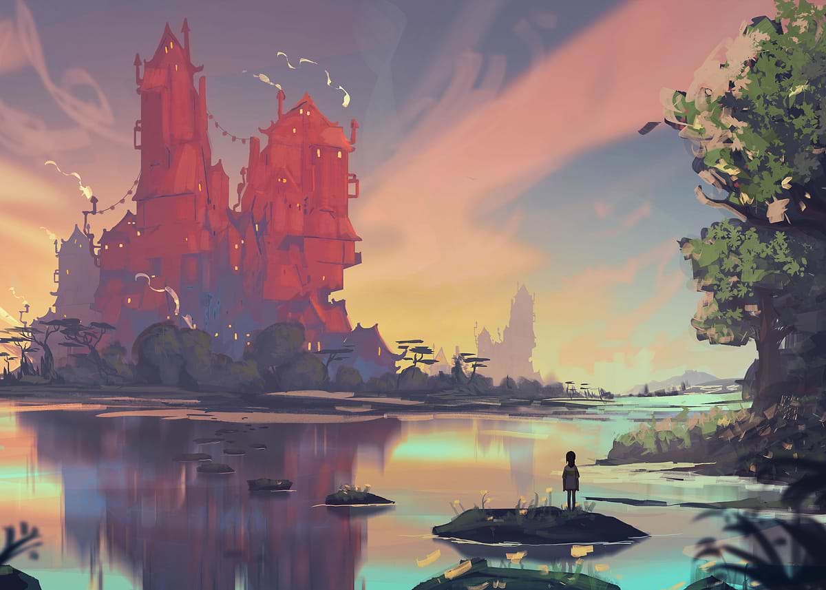 'The red castle' Poster, picture, metal print, paint by Anato Finnstark ...