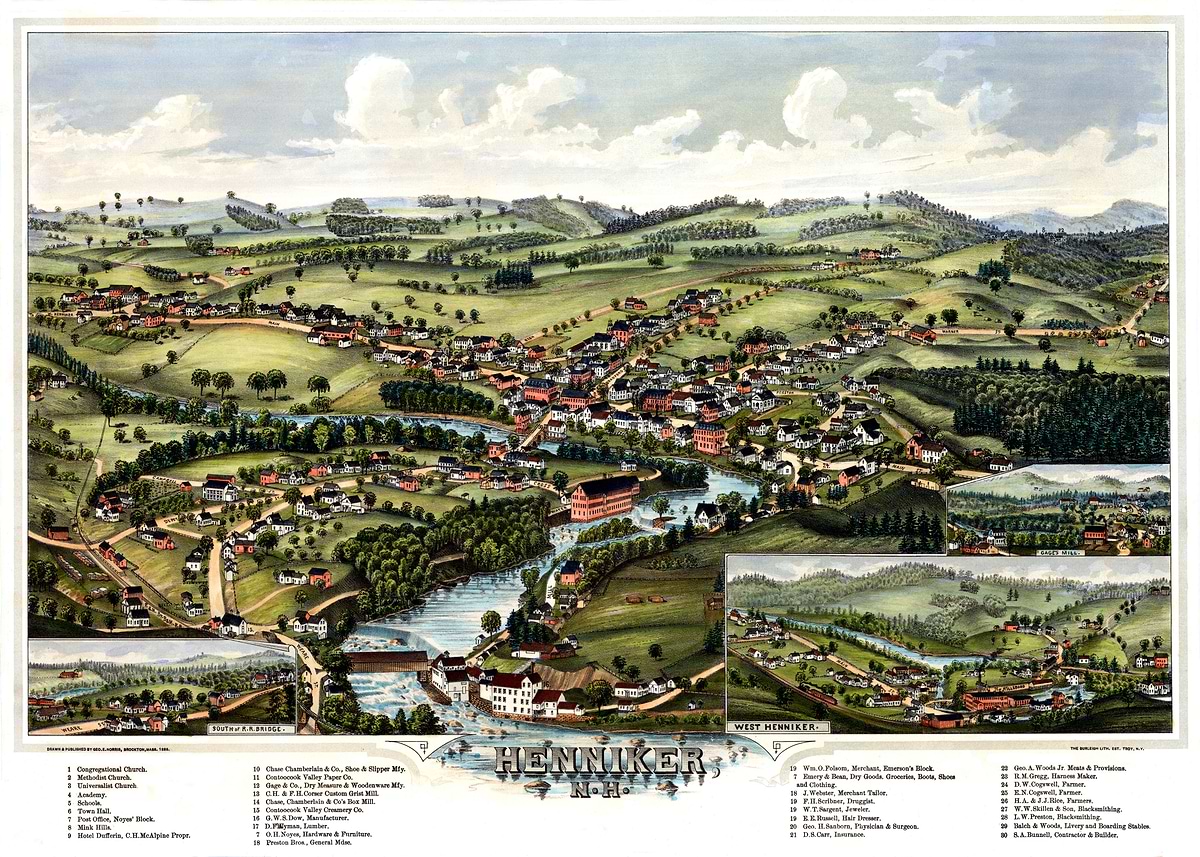 'Map of Henniker ' Poster, picture, metal print, paint by Cristina ...