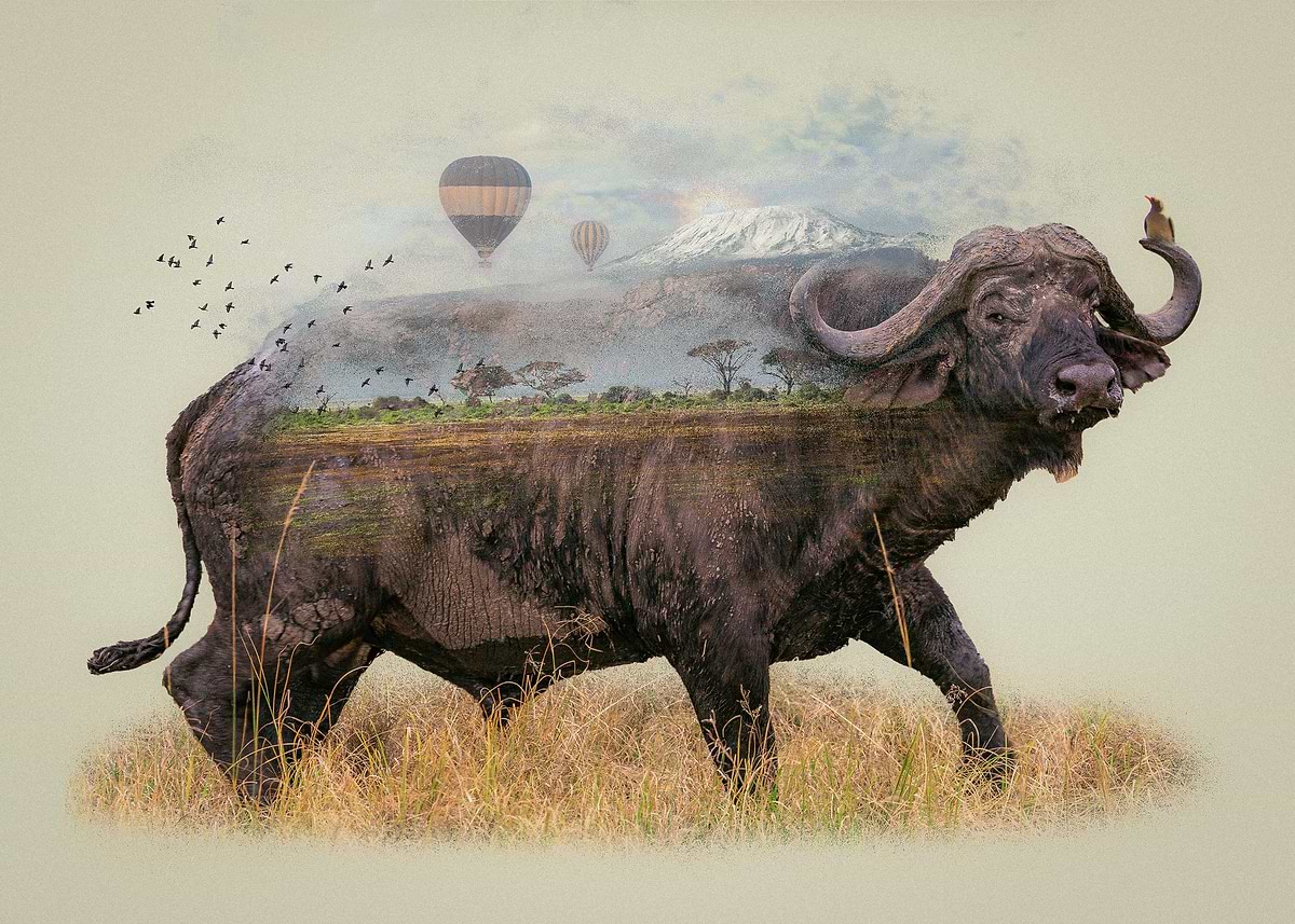 'Buffalo Natural Habitat' Poster, picture, metal print, paint by Jon ...